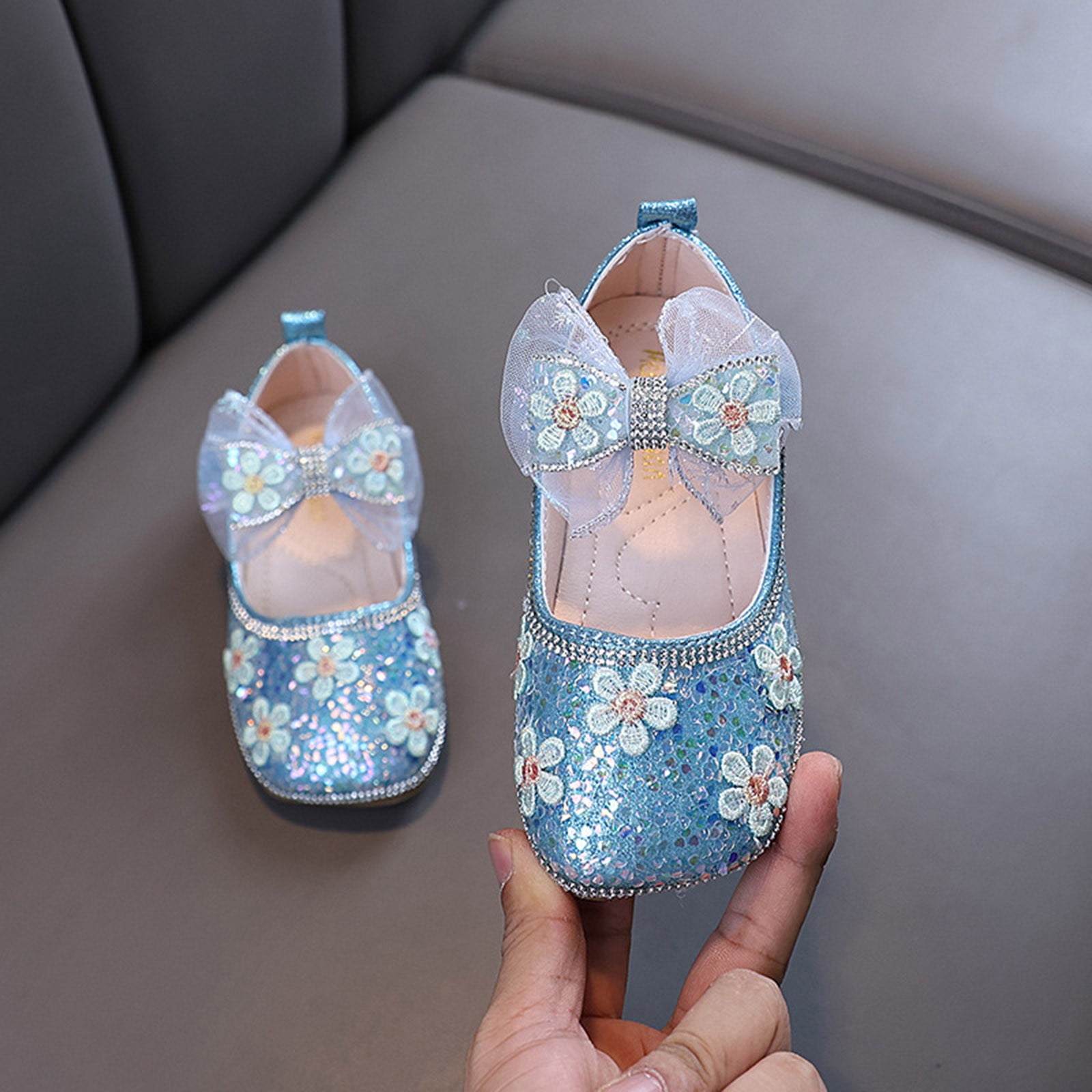 BXJX Girls Dress Shoes, Ankle Strap Dance Non Slip Flat Heel Kids ...