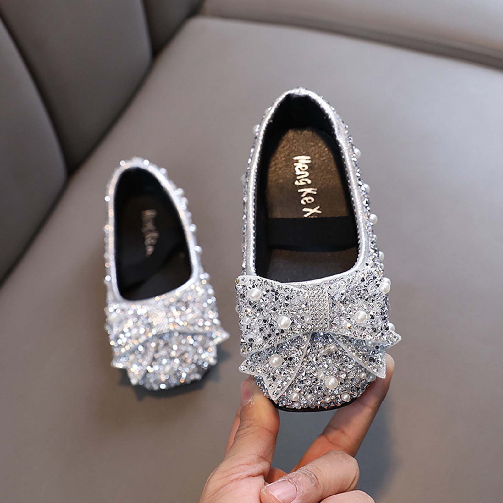 BXJX Girls Dress Shoes, Closed Toe Non Slip Fashion Flat Heel Kids ...