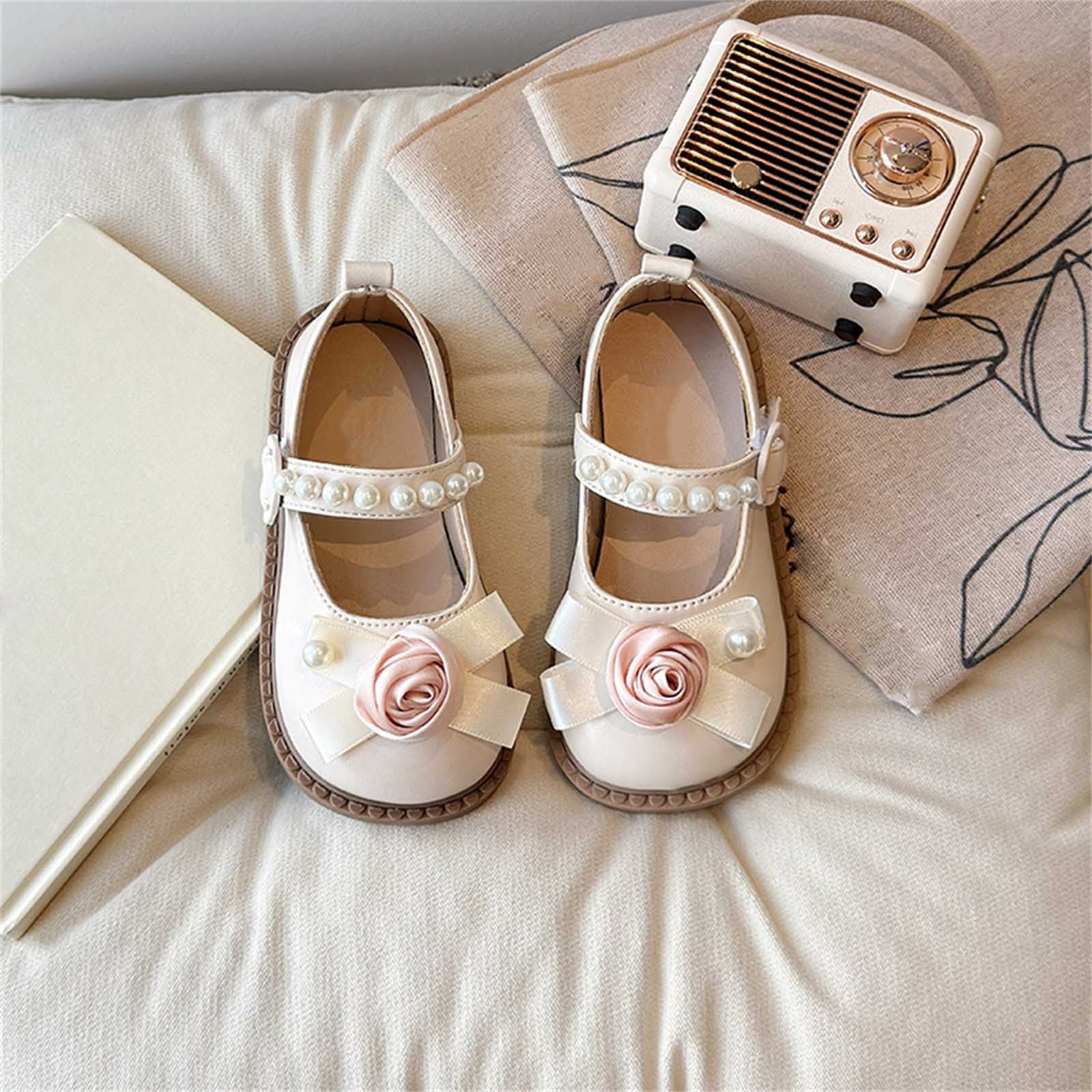 BXJX Girls Dress Shoes, Cute Closed Toe Flats Slip-Resistant Kids Girl ...