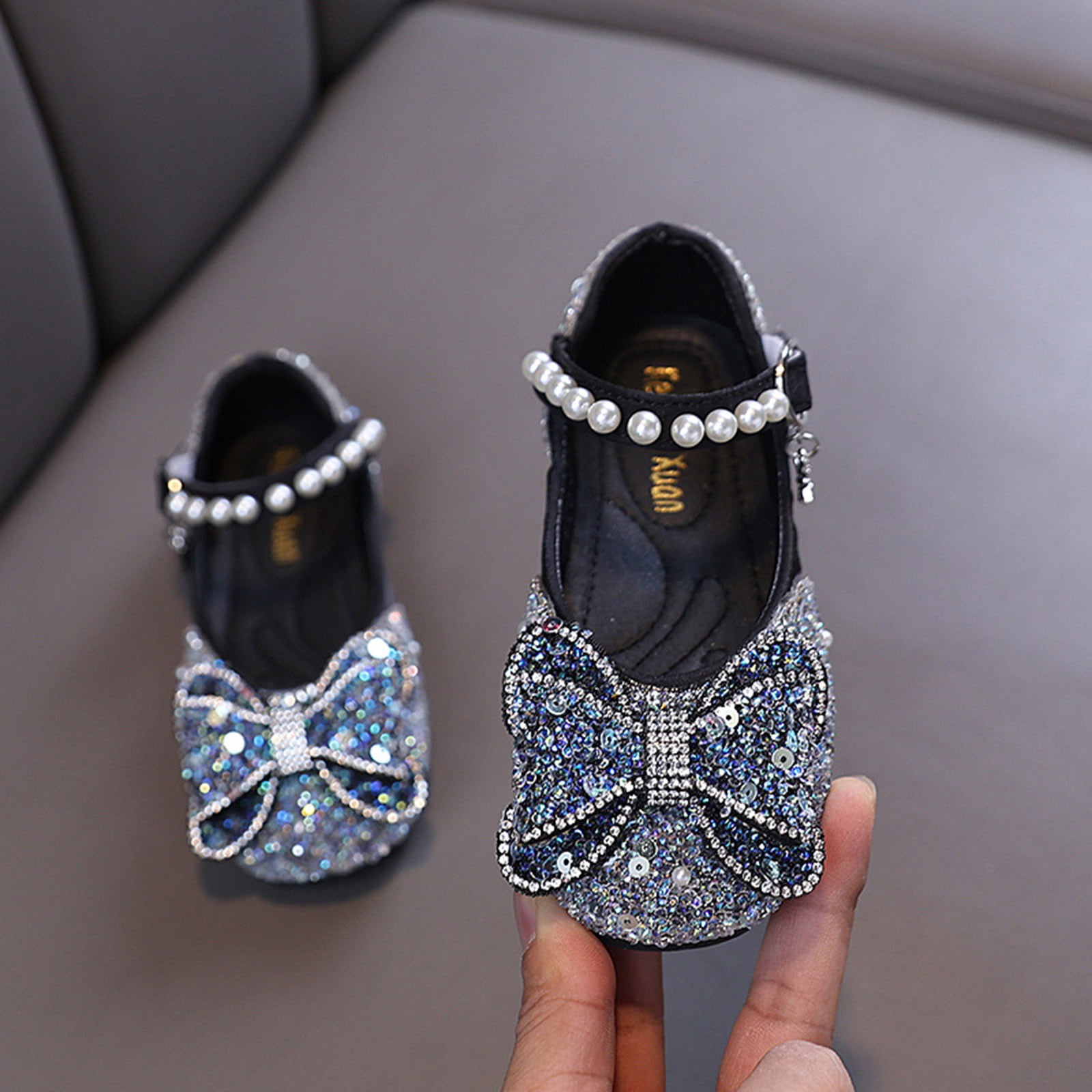 BXJX Girls Dress Shoes, Fashion Flat Heel Non Slip Ankle Strap Kids ...