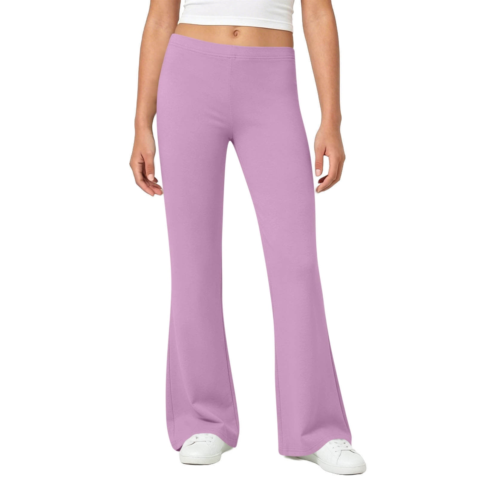 BXJX Girls Flare Pants, Stretch Elastic Waist School Casual Kids Yoga ...