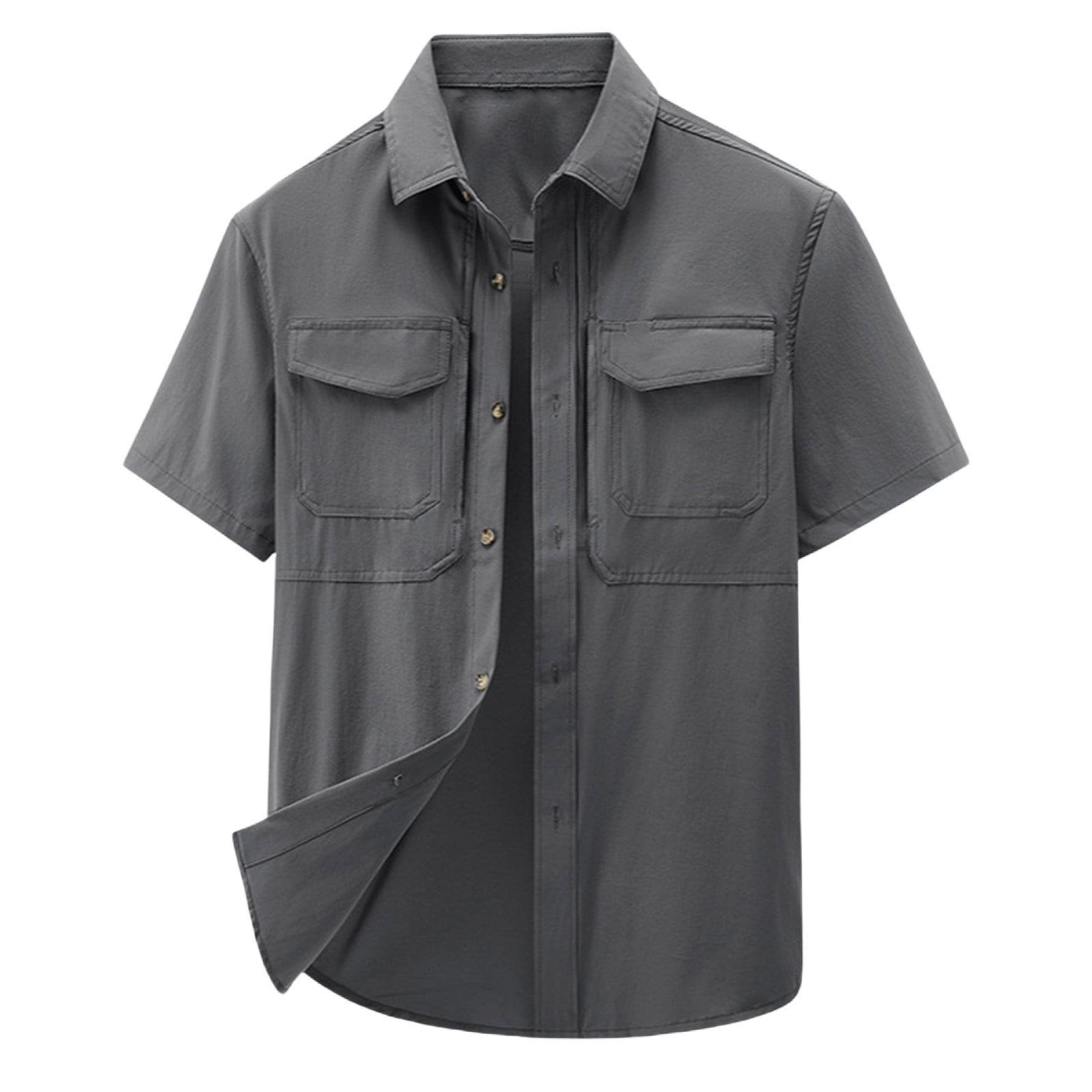 Fnooota Men's Casual Button Up Shirts, Fashion Short Sleeve Relaxed Fit ...