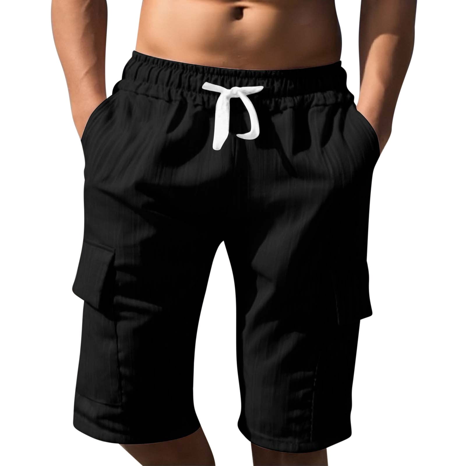 Fnooota Mens Cargo Shorts with Drawstring, Relaxed Fit Casual Vacation ...