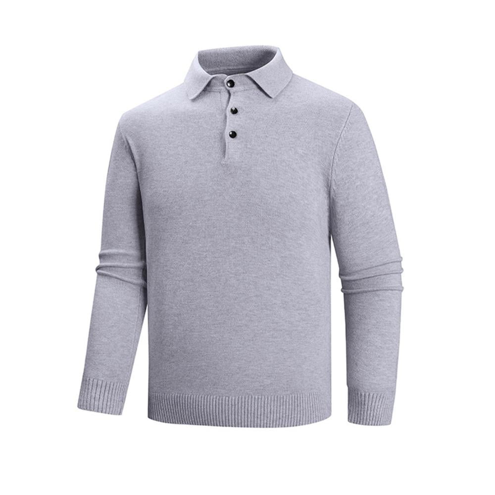 BXJX Mens Knit Polo Sweater- Warm Casual Base Layers Cotton Collared ...