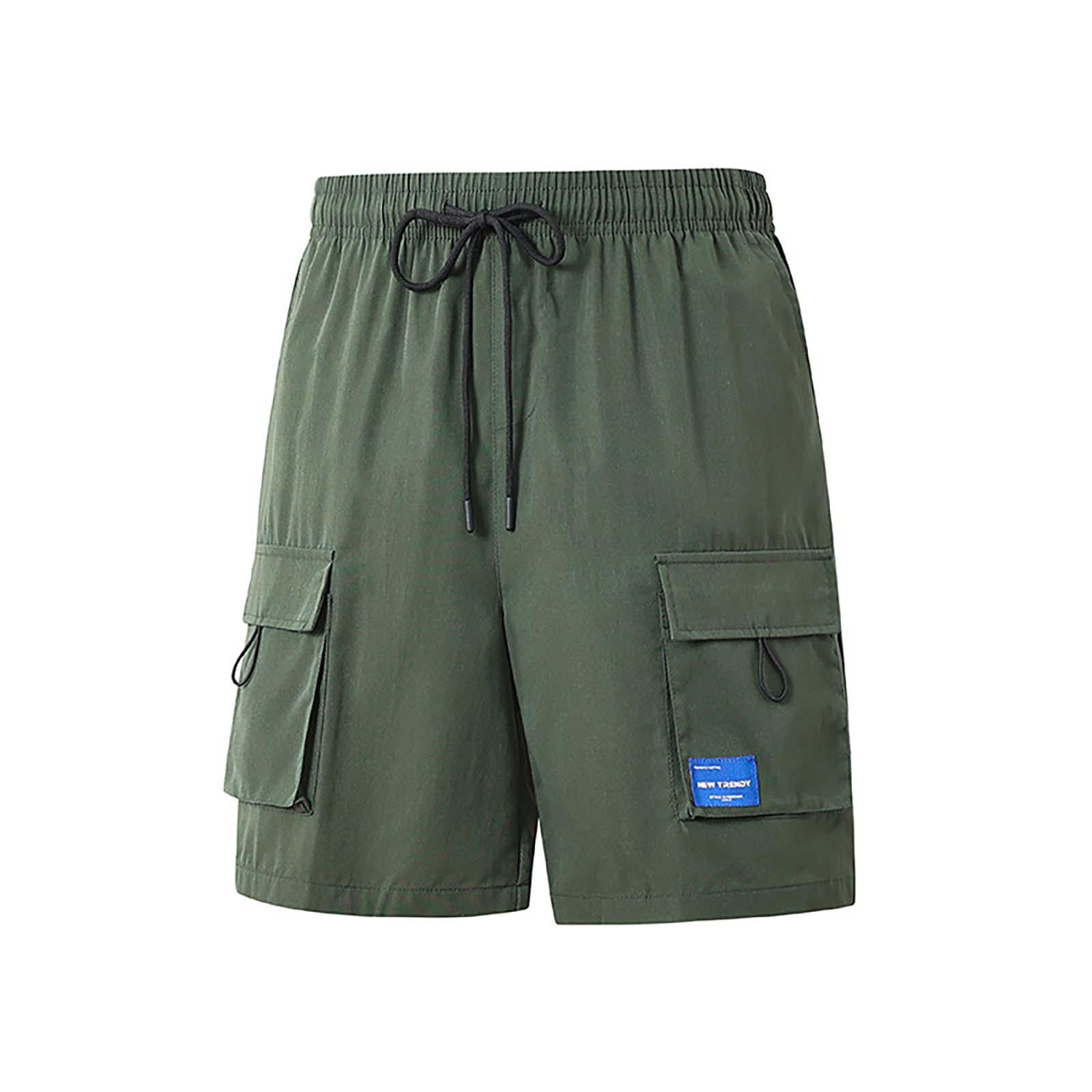 BXJX Mens Shorts With Pocket- Casual Drawstring Print Elastic Waist ...