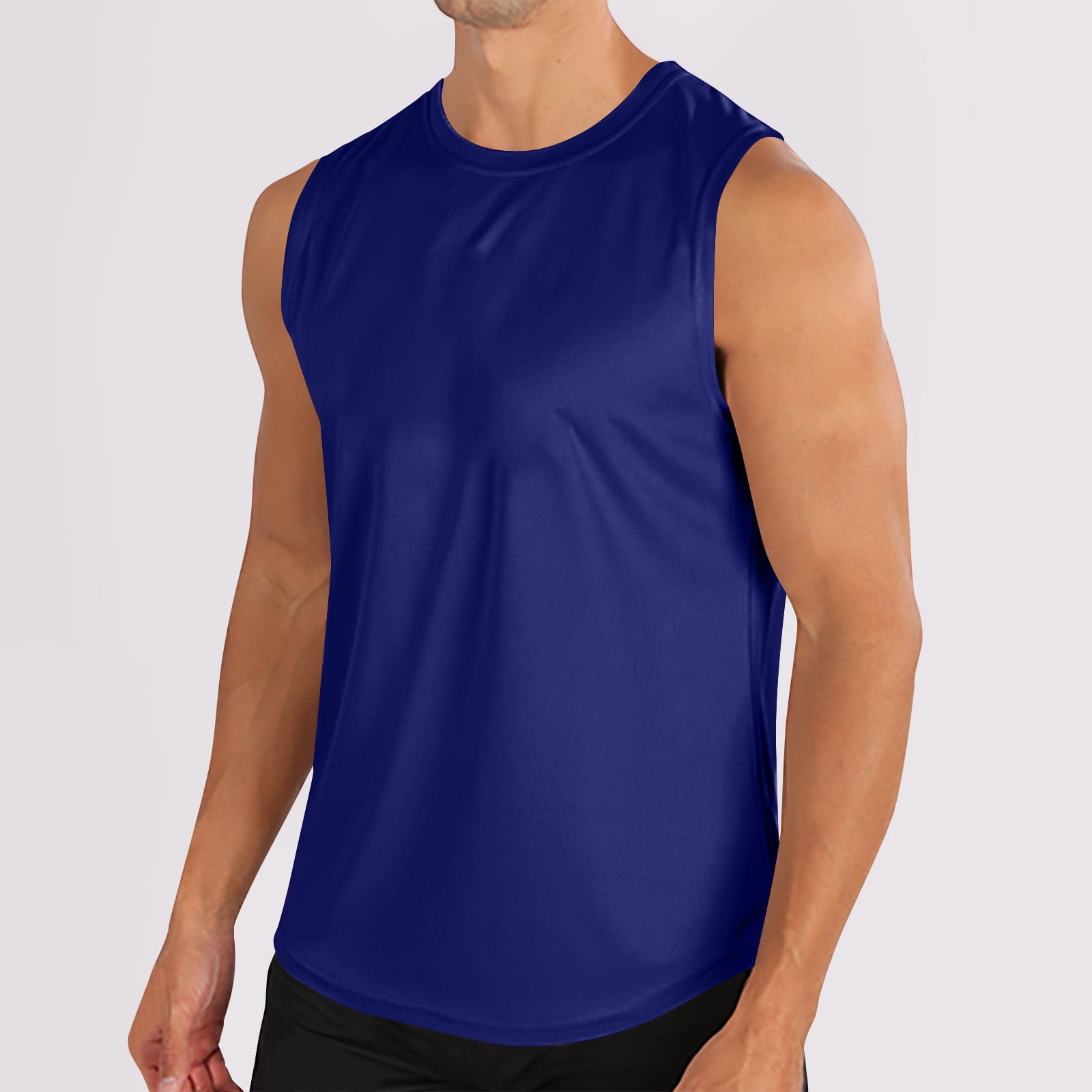 BXJX Mens Solid Color Tank Tops- Casual Crewneck Fashion Sleeveless ...