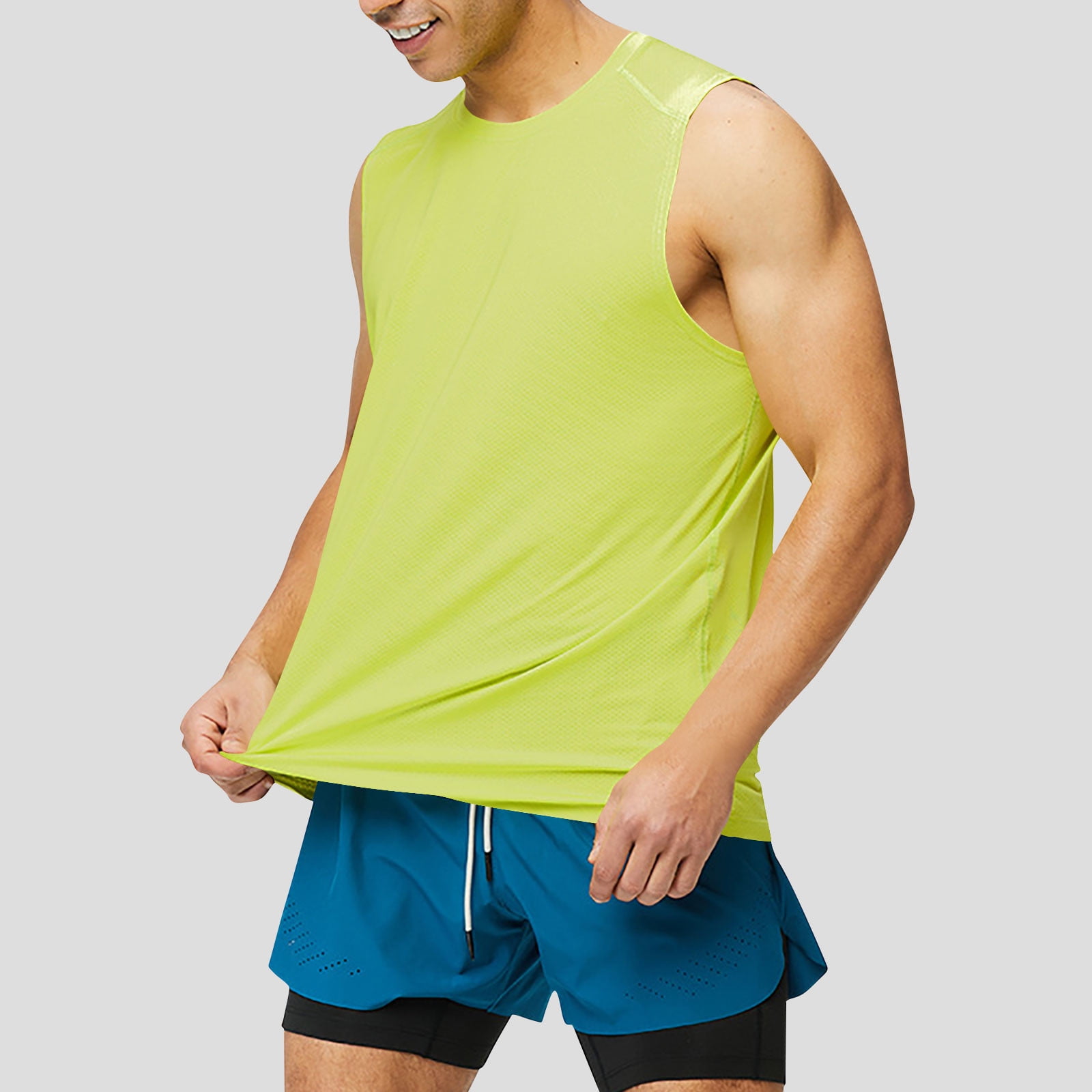 BXJX Mens Solid Color Tank Tops- Workout Gym Casual Sleeveless Crewneck ...