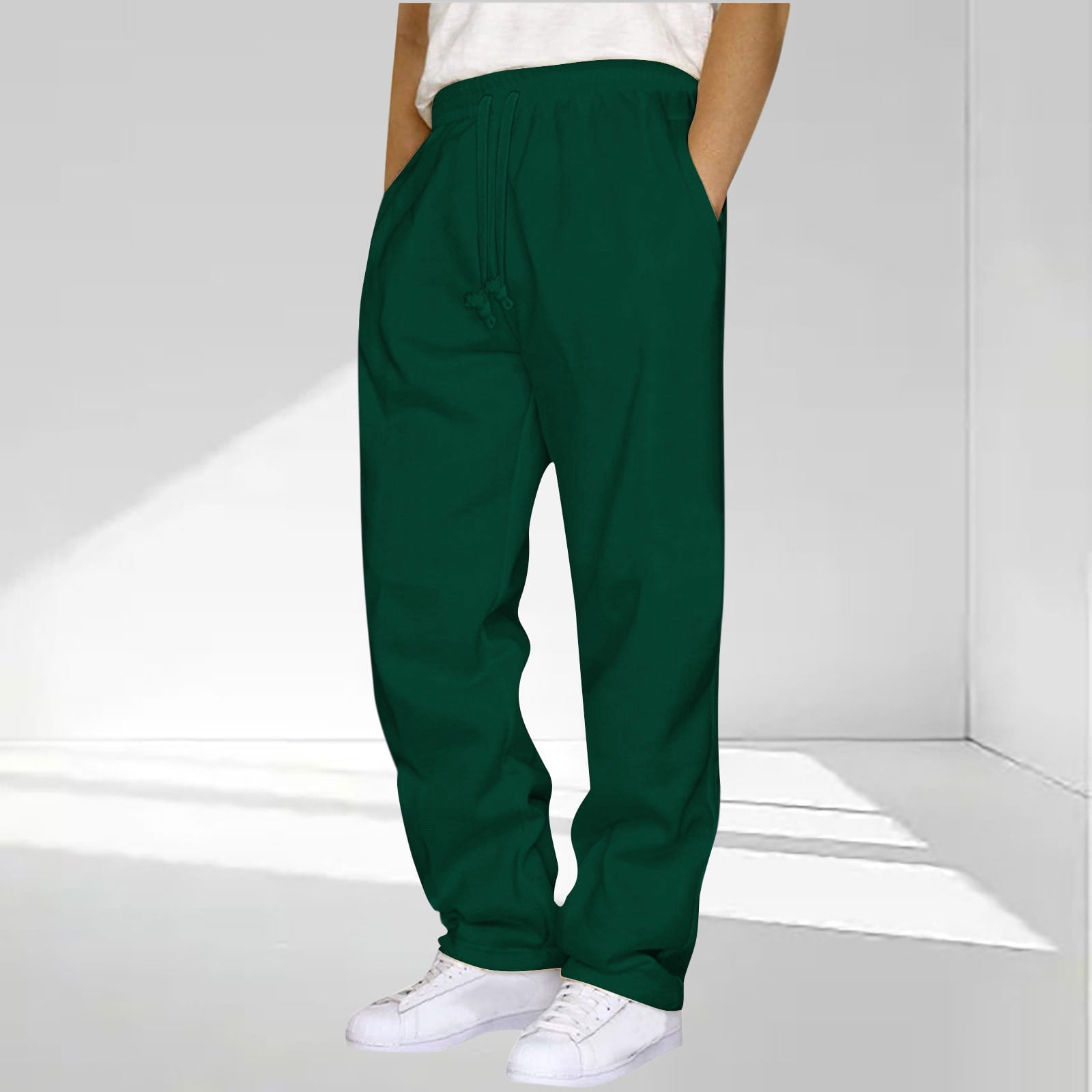 BXJX Mens Sweatpants- Straight Leg Elastic Waist Casual Drawstring ...