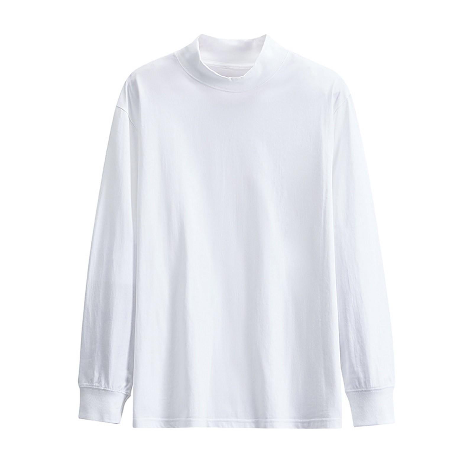 BXJX Mens Underwear Shirt- High Neck Cotton Long Sleeve Pullover Tops ...
