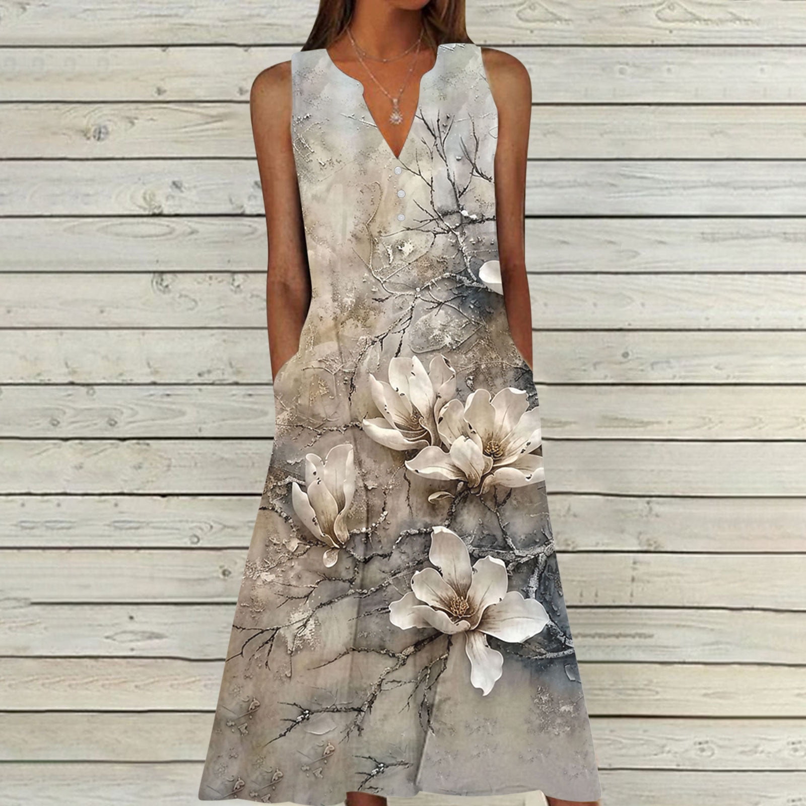 BXJX Summer Dresses Elegant Classy 2025 for Women, Sleeveless Tank A ...