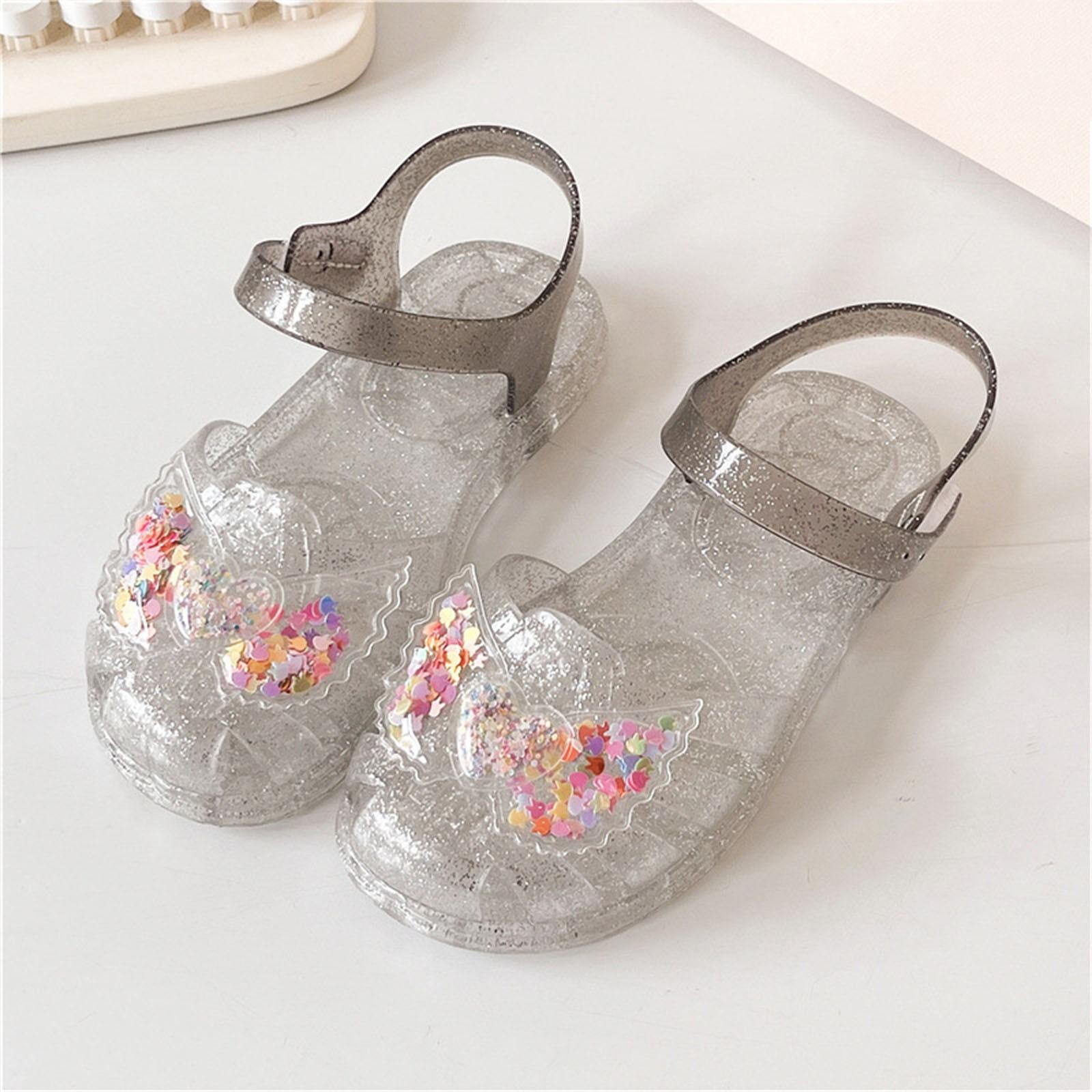 BXJX Toddler Girls Jellies- Beach Outdoor Princess Non Slip Soft Sole ...