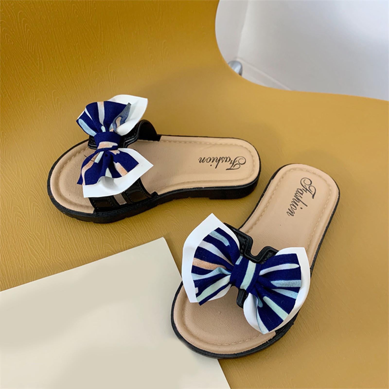 BXJX Toddler Little Girls Slide Sandals- Non-Slip Durable Bow ...