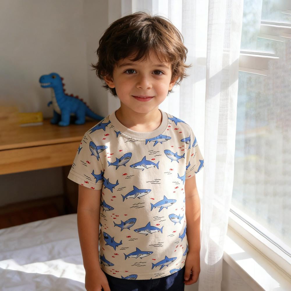 BXSRUTA Boys Short Sleeve Graphic Tee Cotton Blend Crew Neck Pullup ...