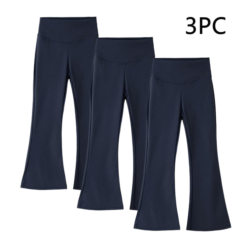 BXSRUTA Girls High Waist Flare Leg Yoga Pants, Stretchy Bell Bottom ...