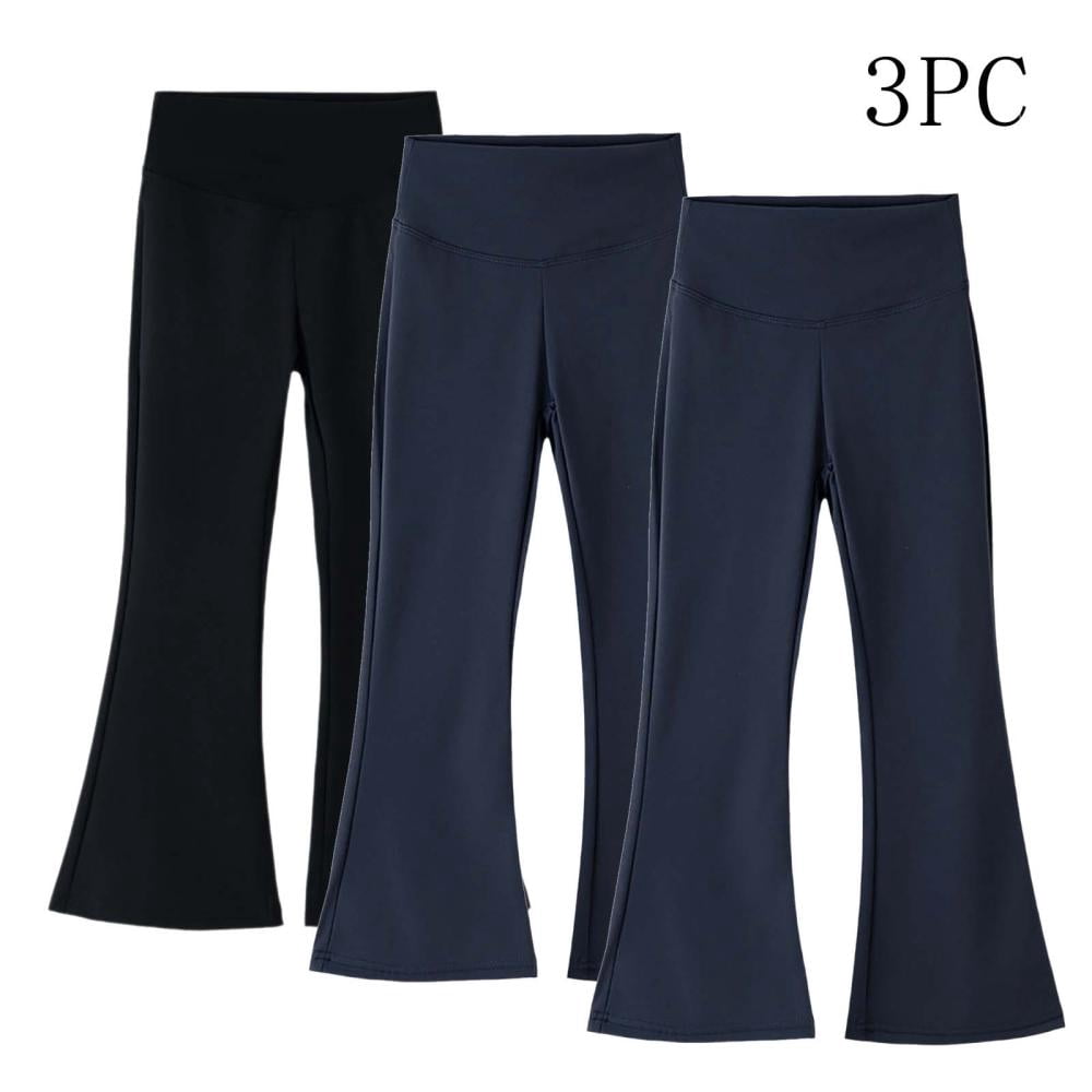 BXSRUTA Girls High Waist Flare Leg Yoga Pants, Stretchy Bell Bottom ...