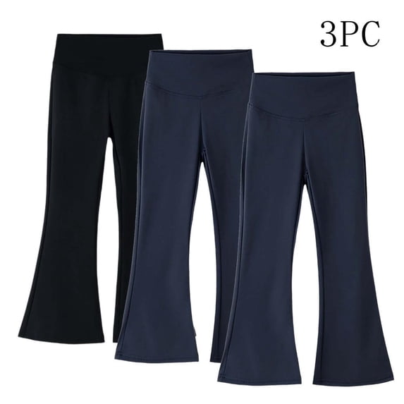 BXSRUTA Girls High Waist Flare Leg Yoga Pants, Stretchy Bell Bottom ...