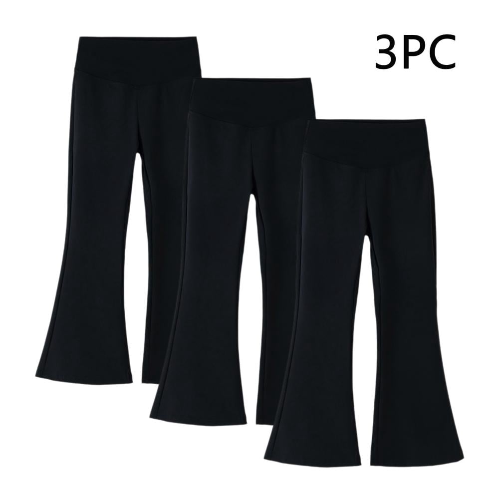 BXSRUTA Girls High Waist Flare Leg Yoga Pants, Stretchy Bell Bottom ...