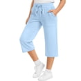 BXSRUTA Kids Wide Leg Capri Pants with Pockets Casual Drawstring High ...