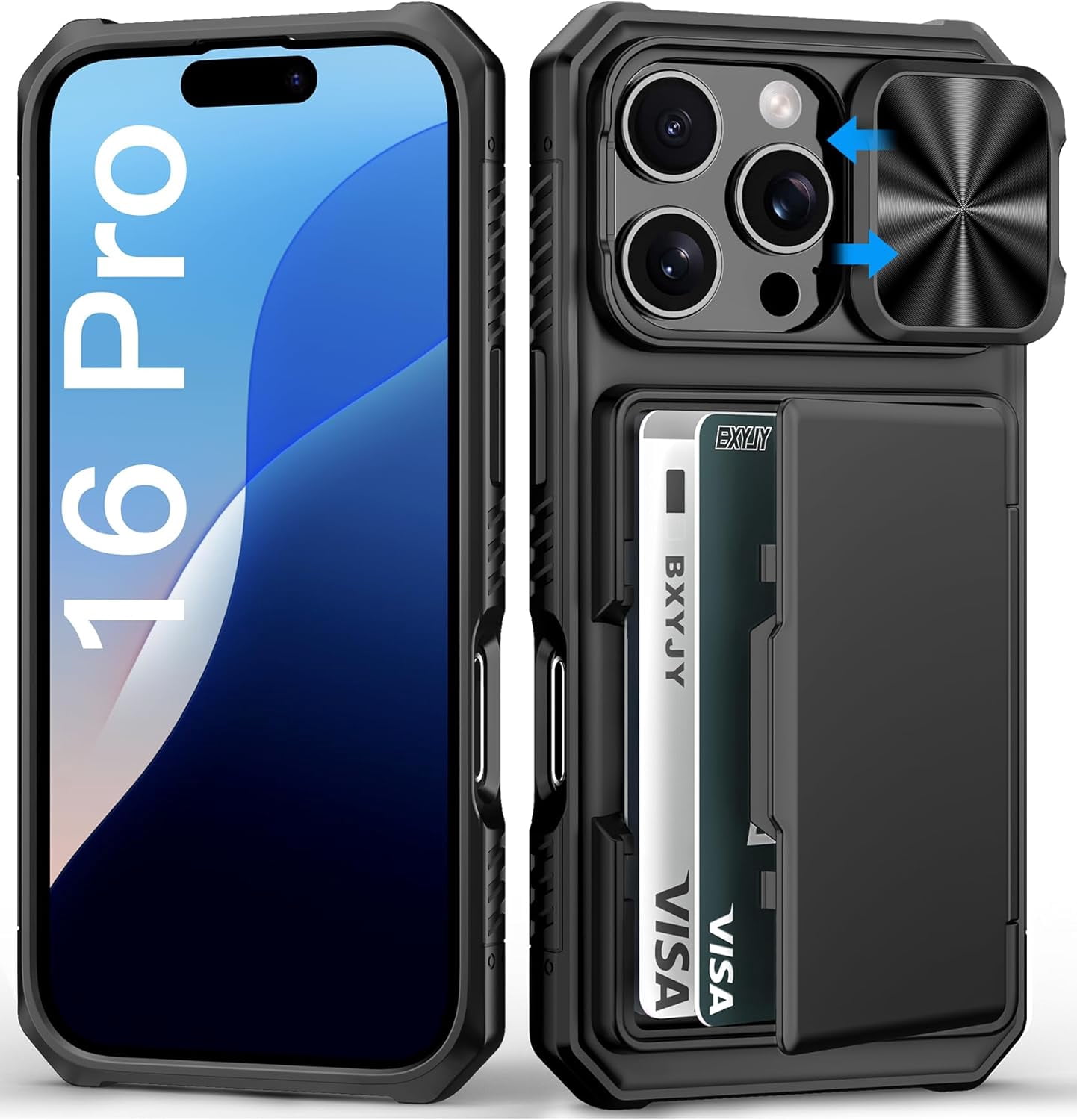BXYJY for iPhone 16 Pro Case Wallet, Built-in Card Holder (4-5 Cards ...
