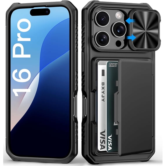 BXYJY for iPhone 16 Pro Case Wallet, Built-in Card Holder (4-5 Cards ...