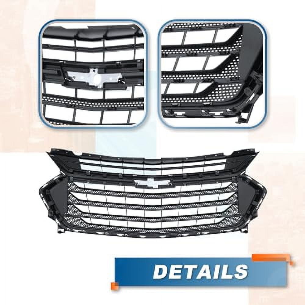 BXZ Front Bumper Upper Grille Grill Black With Chrome Trim For Chevy ...