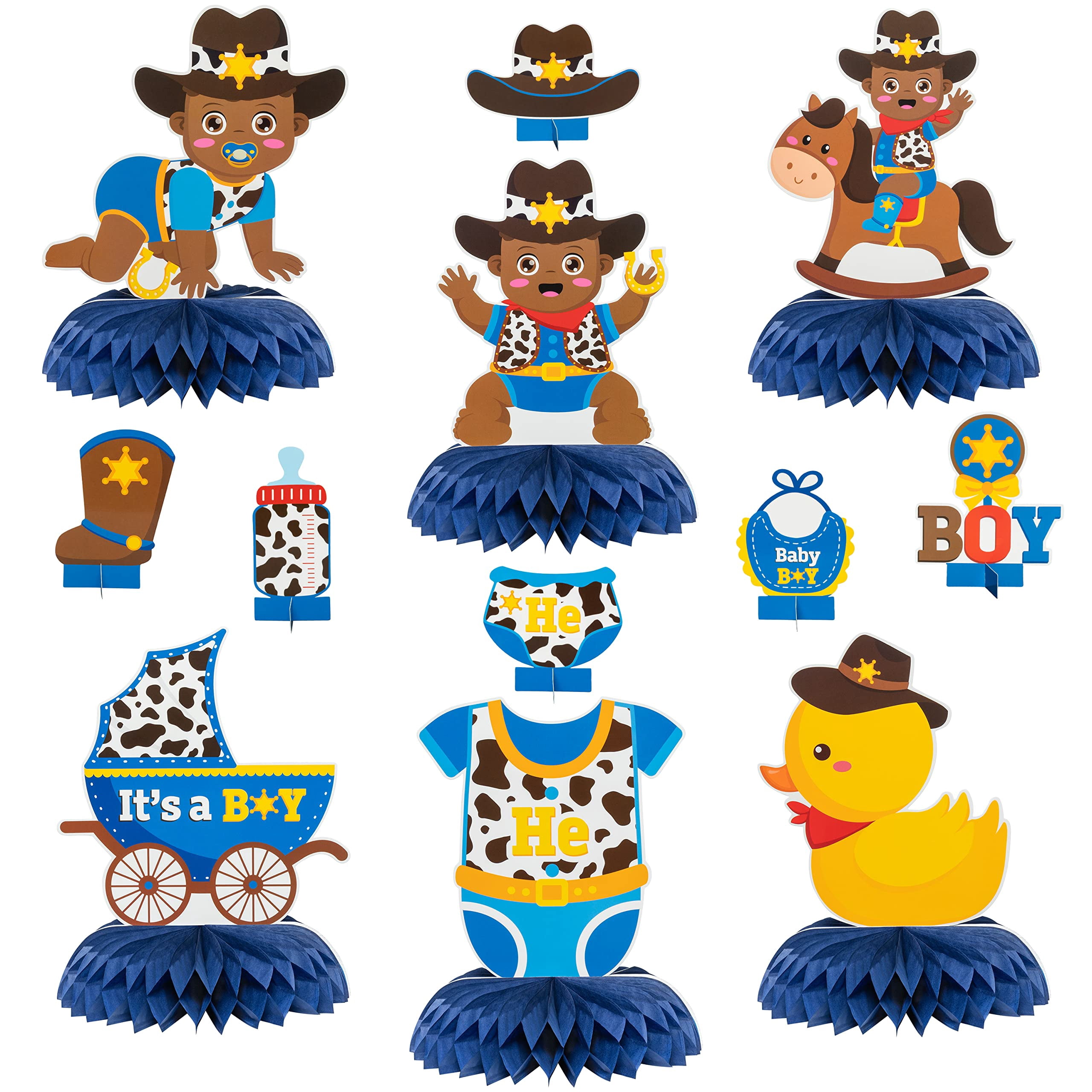 BXawi 12Pcs Western Cowboy Honeycomb Centerpieces Table Toppers My ...