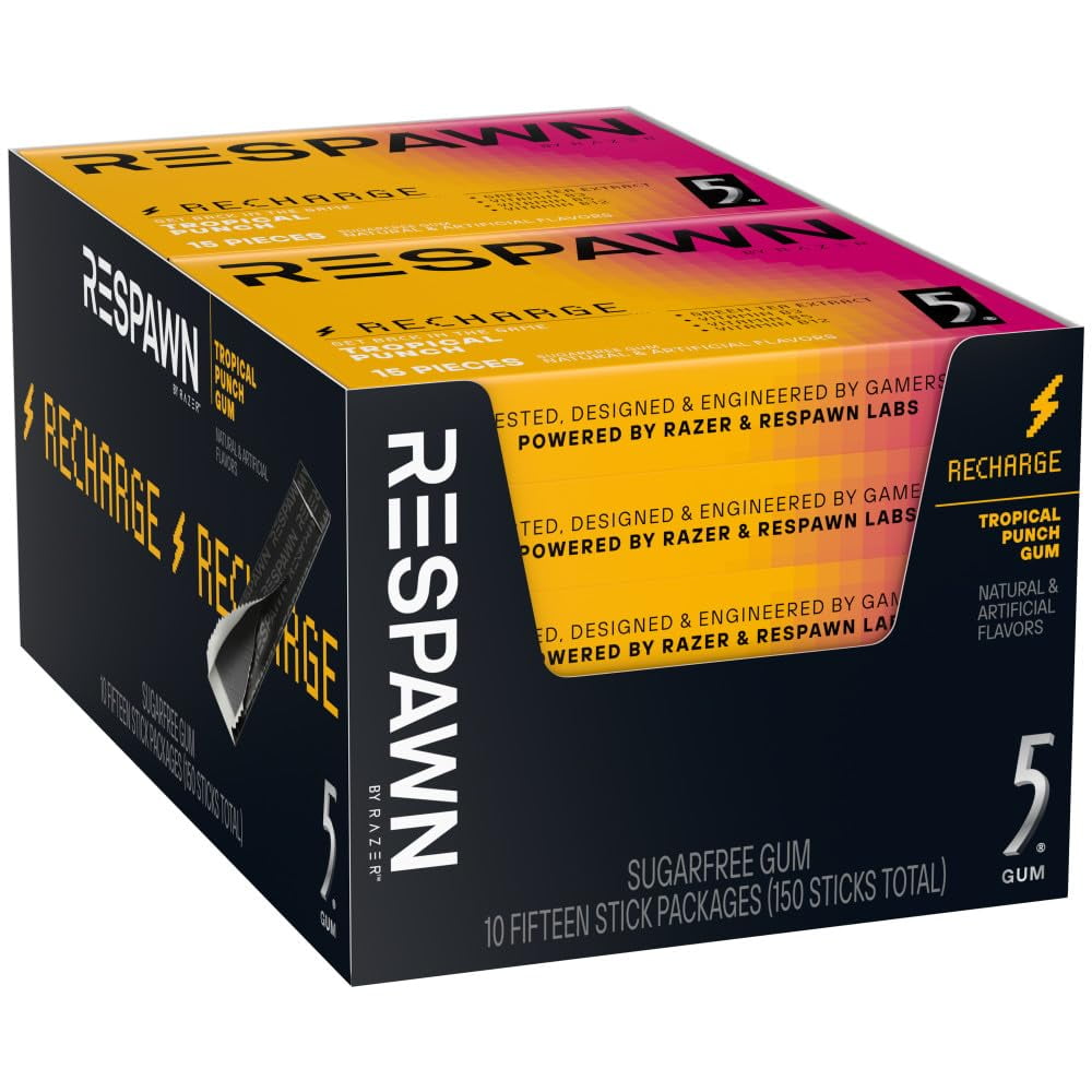 BY by 5 Gum, Energy and Focus Chewing Gum - Tropical Punch, Sugar-Free ...