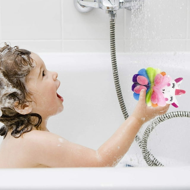 BYB Cute Bath Sponge For Kids Soft And Gentle Body Scrubber For Bubble ...
