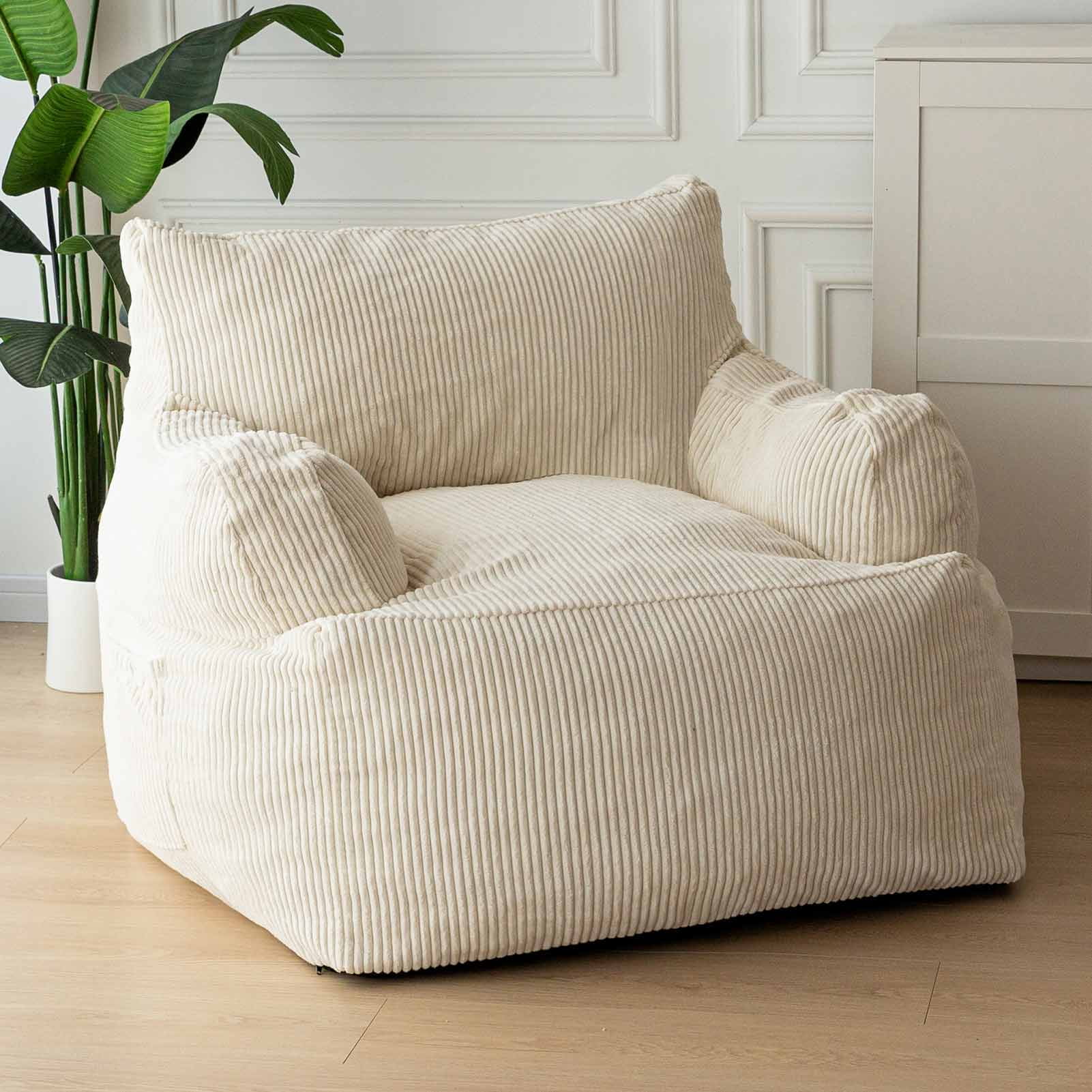 BYBYME Oversized Bean Bag Chair, Lounger with Arms, Converts to Bed ...