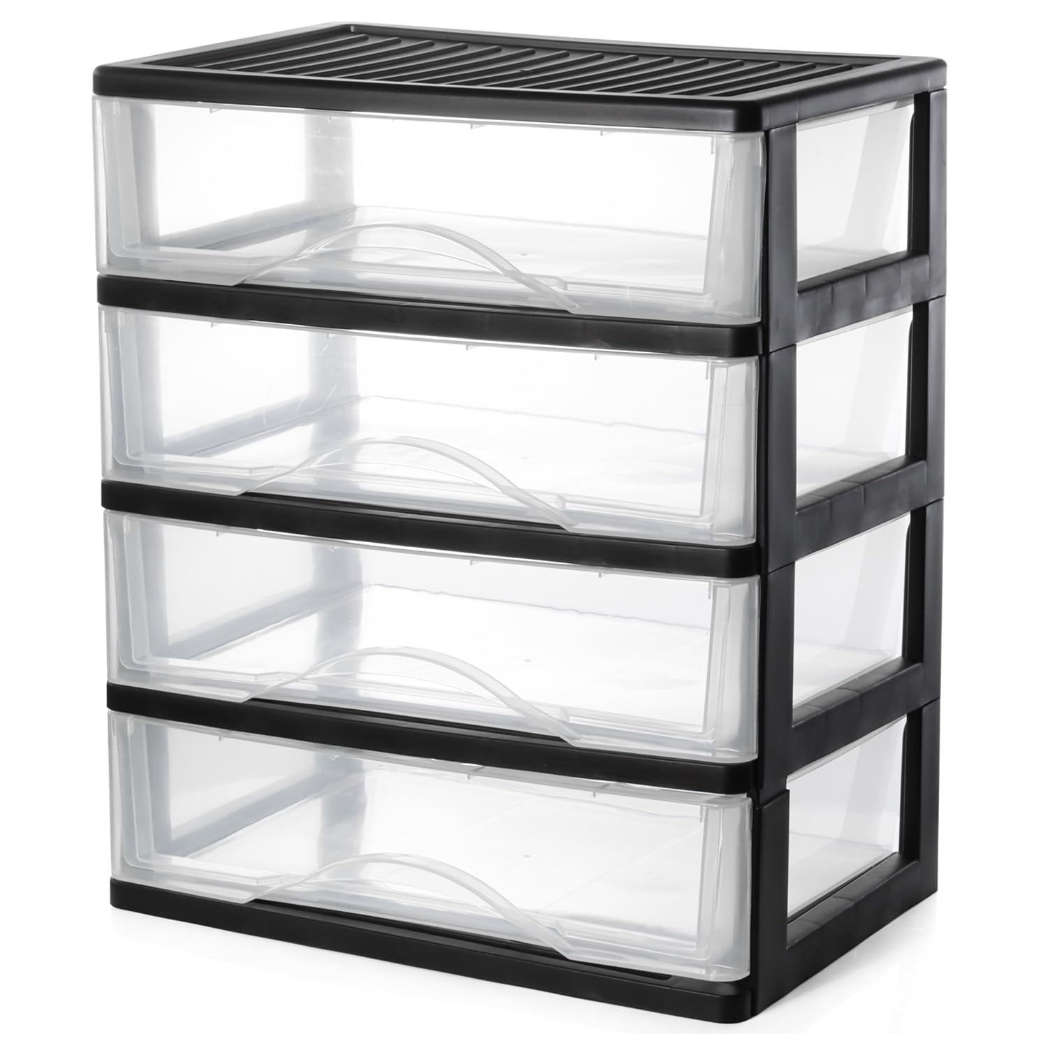BYCY Medium 4 Drawer Clear Stacking Desktop Organizer for Office ...