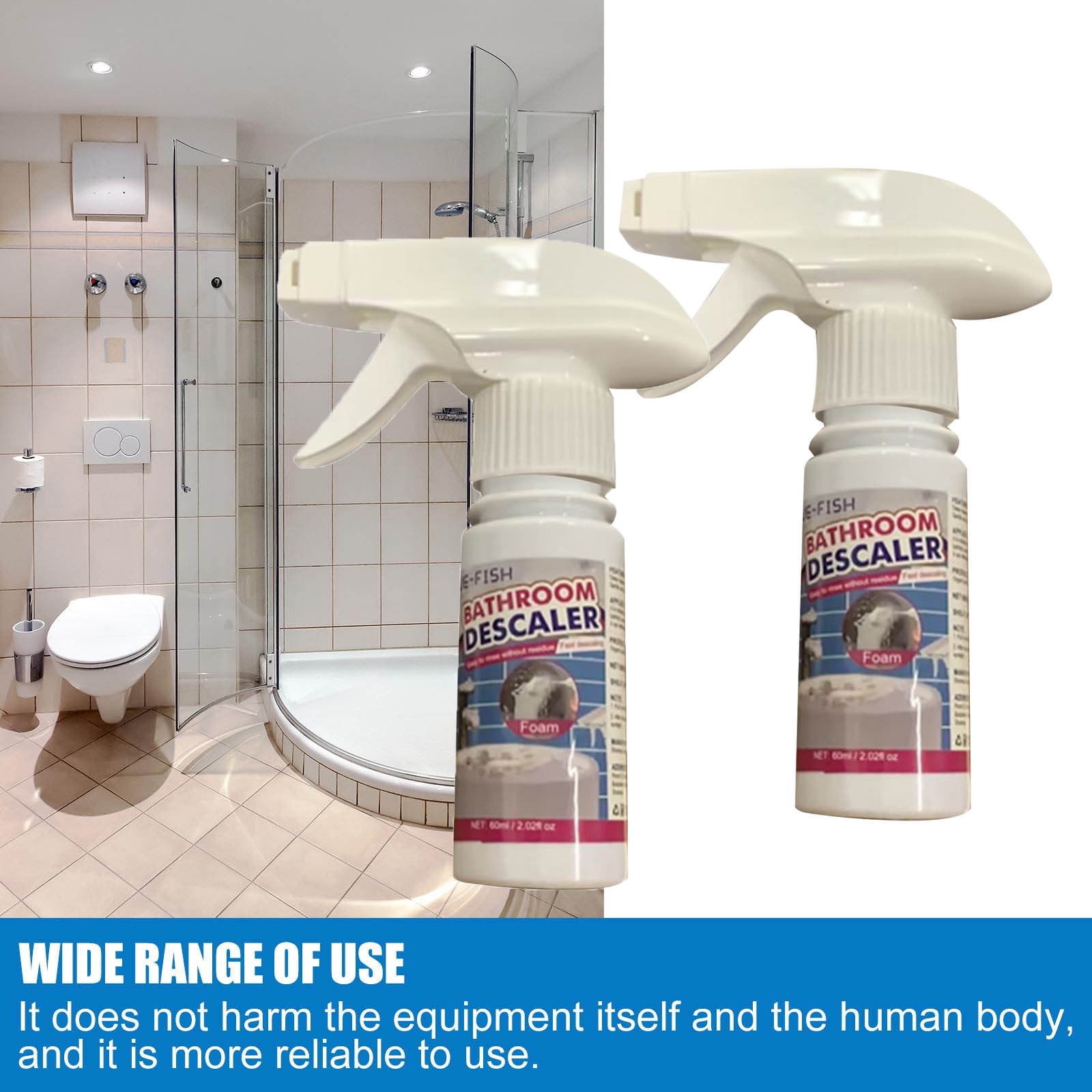 Byczx Bathroom Descaler Spray Stubborn Stains Cleaner Bathroom Foam