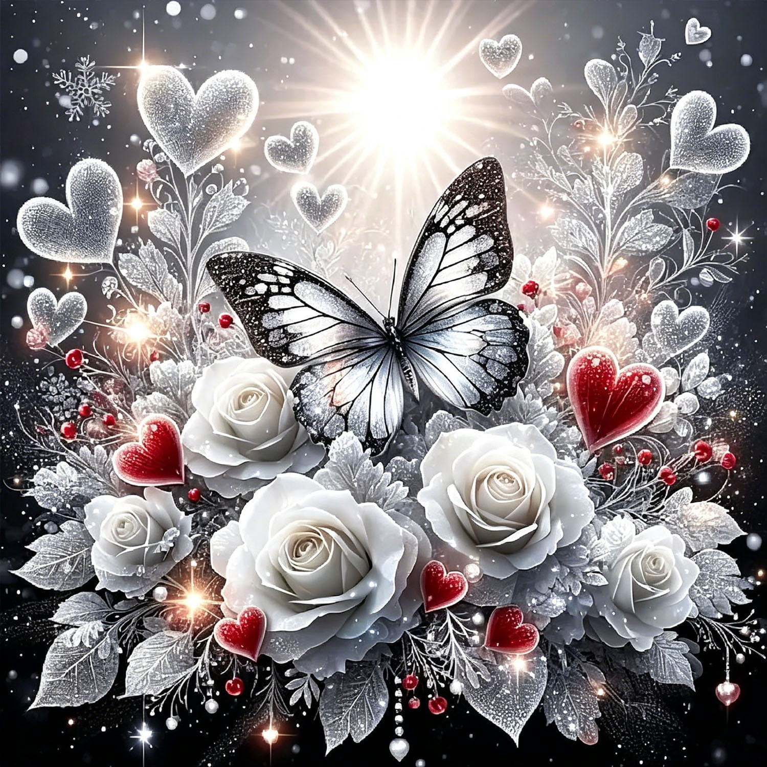 BYGFHLYW Diamond Painting Kit for Adults, Silver Butterfly & White ...
