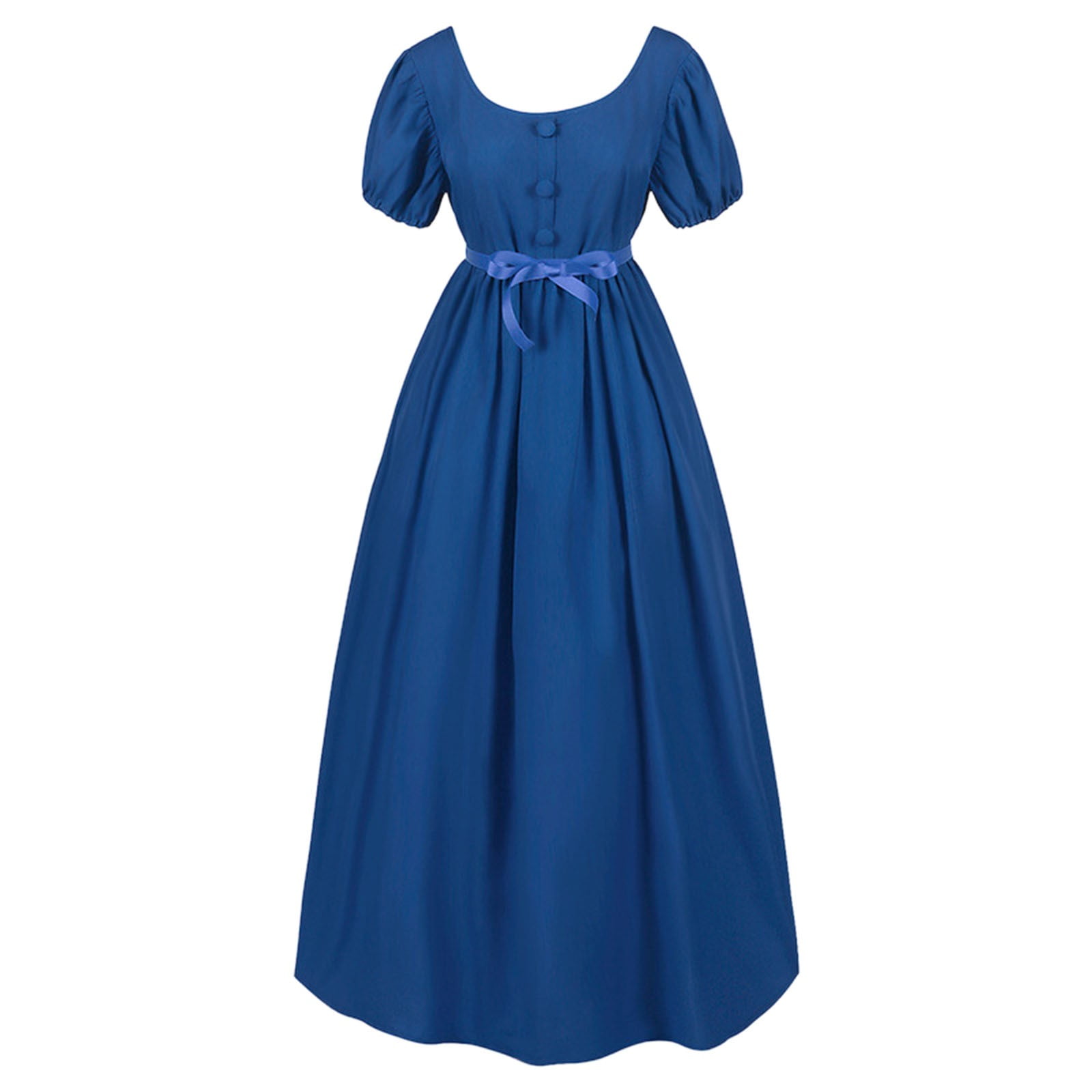 BYHONG 1791's Lady Women Vintage High Dresses for Sash Ruffle Empire ...