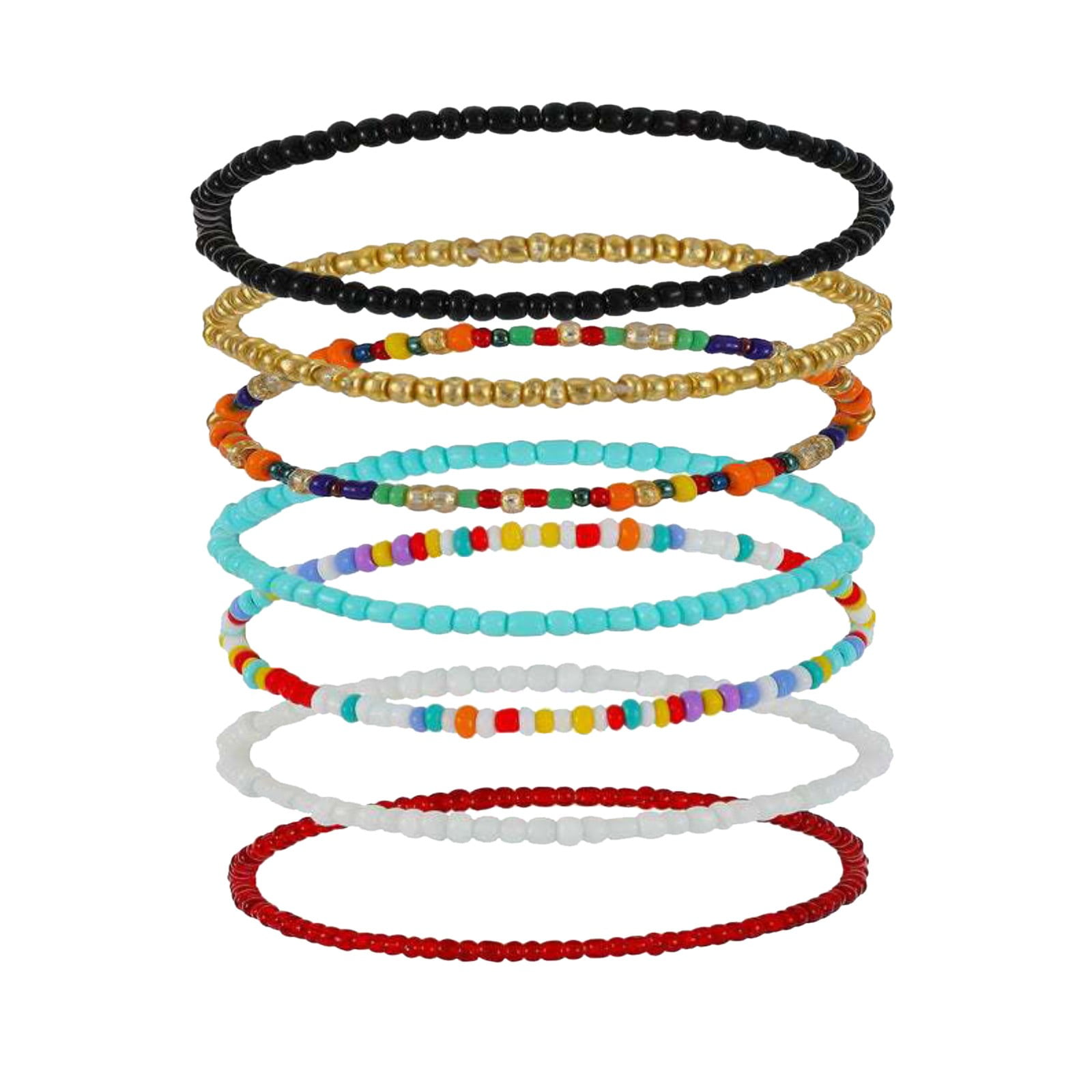 BYHONG Bohemian Style Ankle Chains Colorful Rice Beads Handmade Beaded ...