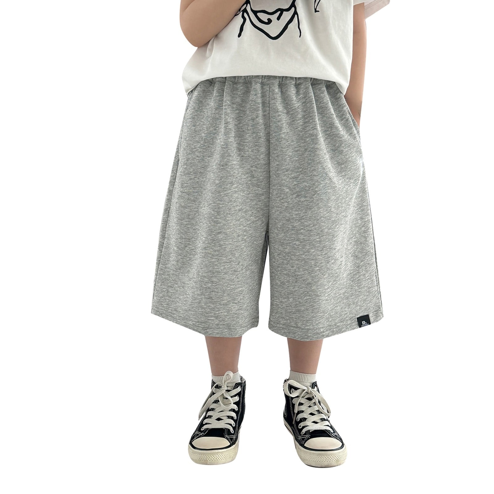 BYHONG Boys Summer Casual Mid Length Pants Comfortable Breathable Daily ...