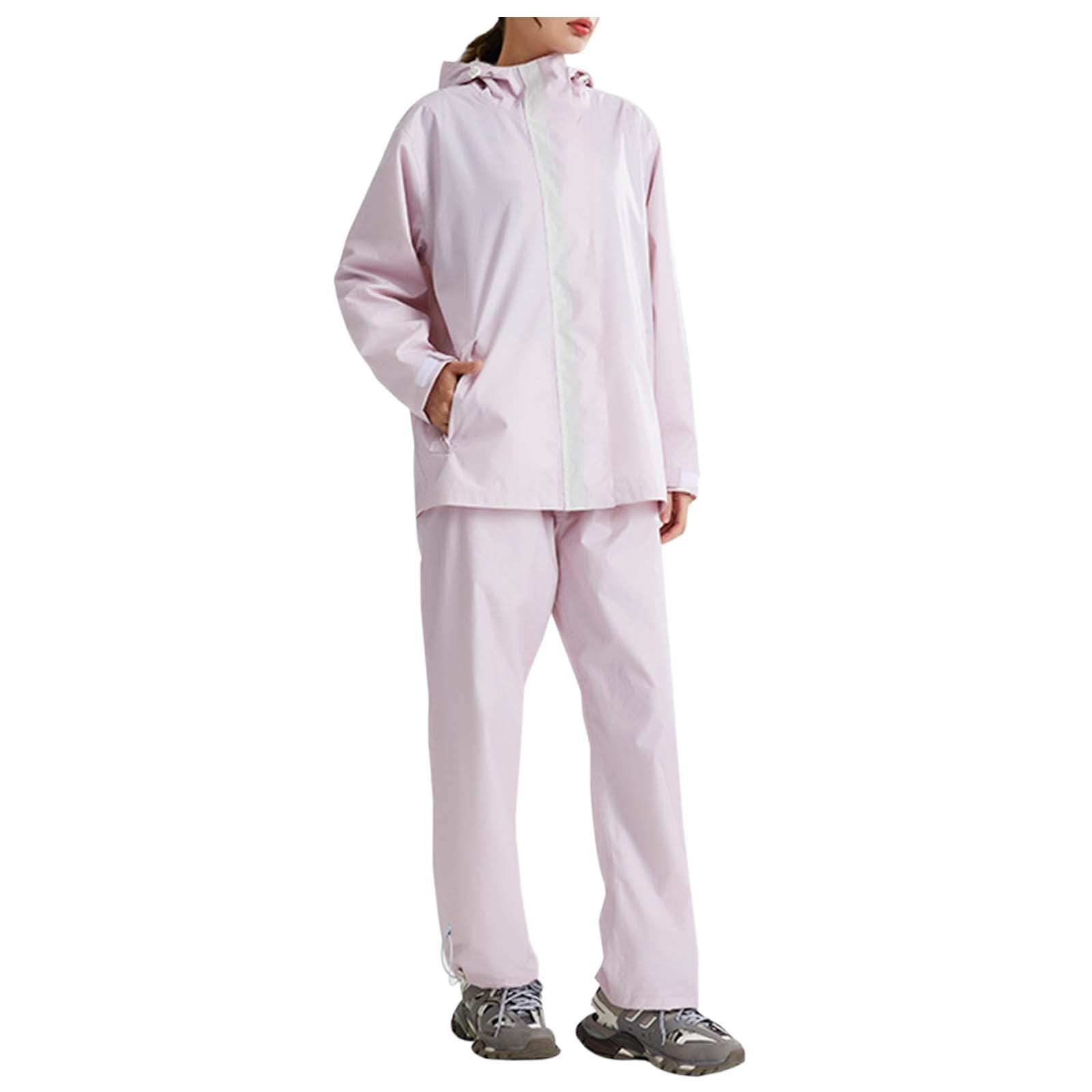 BYHONG Casual Outfits for Women Bike Raincoat Set with Double Layered ...