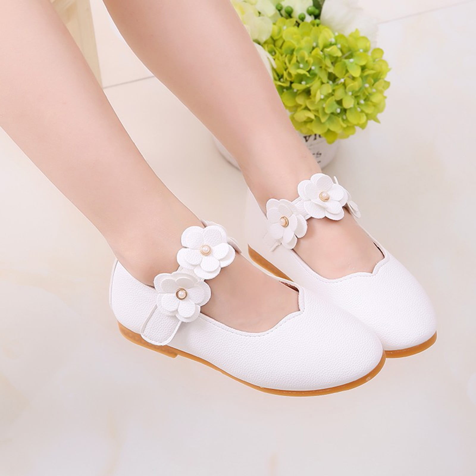 BYHONG Dance Flower Shoes Student Soft Solid Children Baby Princess ...
