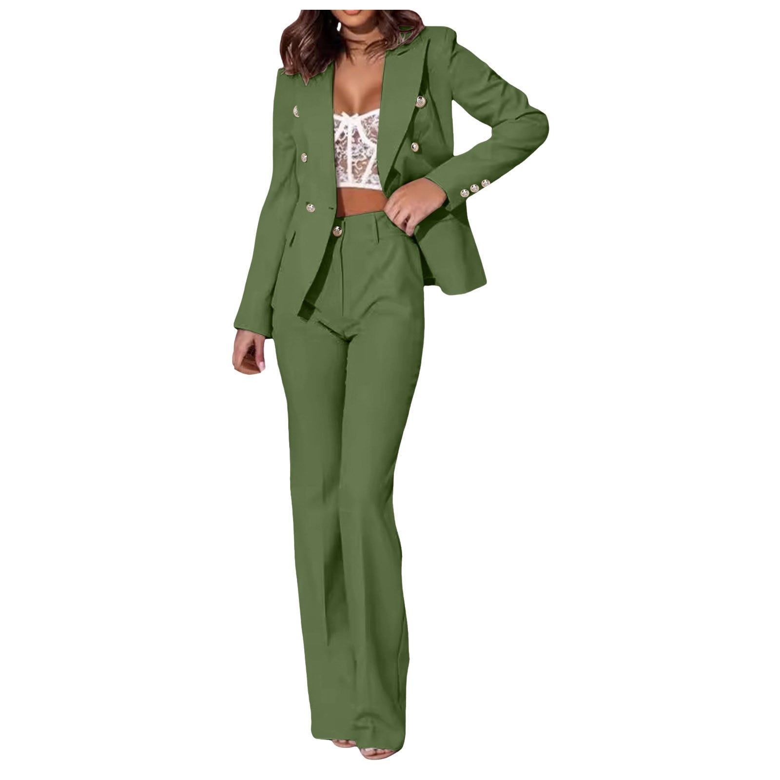 BYHONG Fall Outfits for Women 2024 Trendy Business Suits Border Double ...
