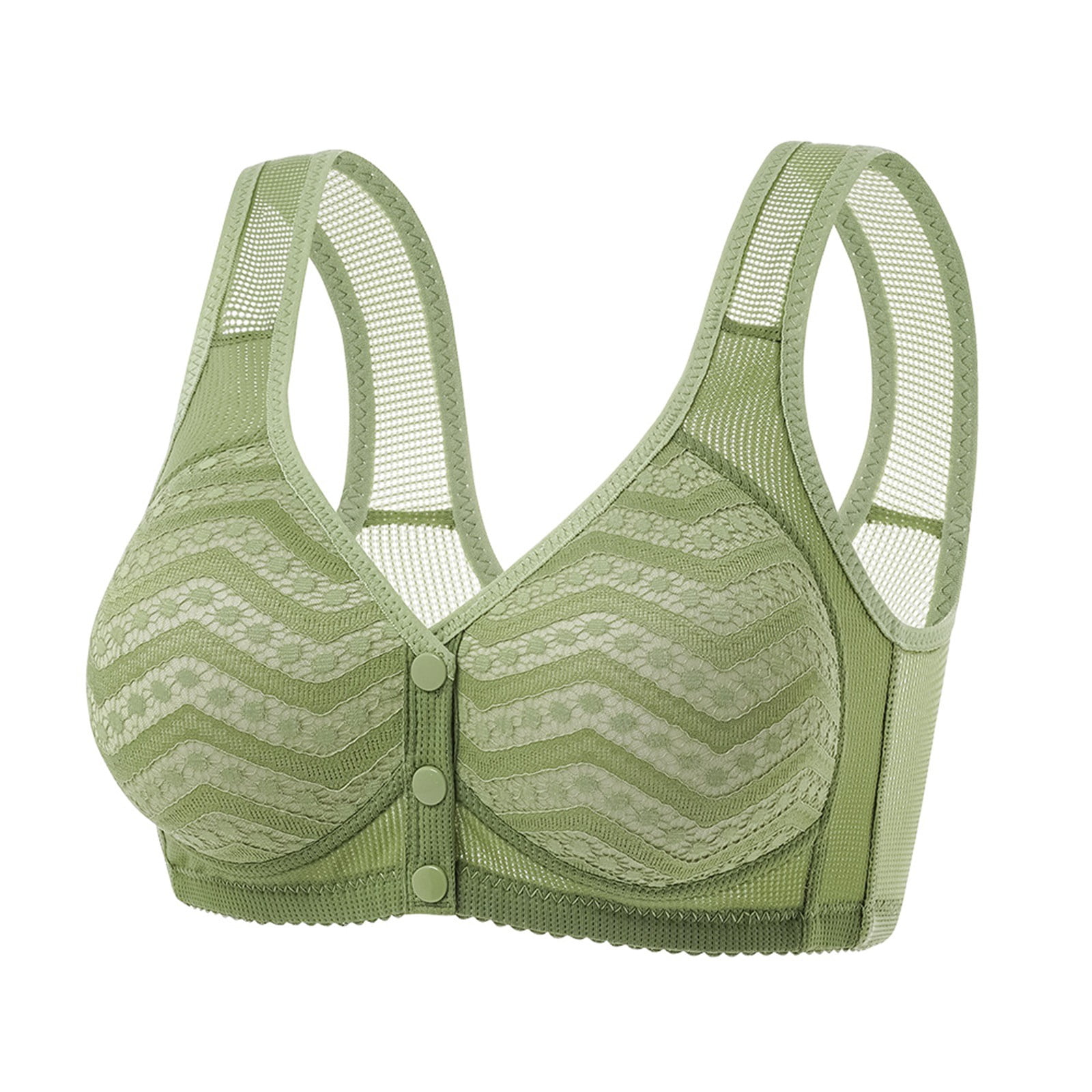 BYHONG Front Hook Wireless Bra With Back Shaping Design For Large Cup ...