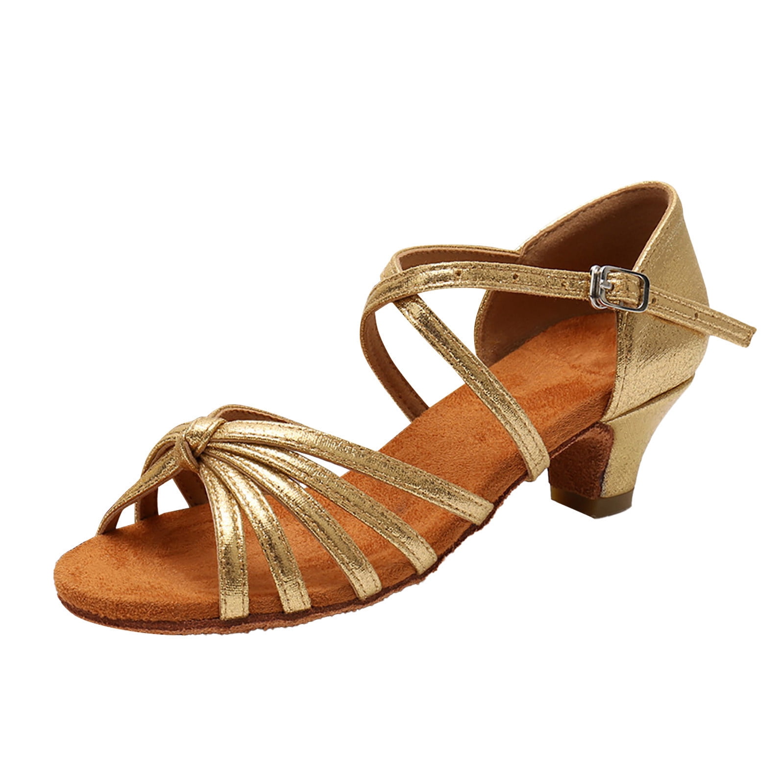 BYHONG Girls Dance Sandals - Leather Performance Shoes | Non- Sole for ...