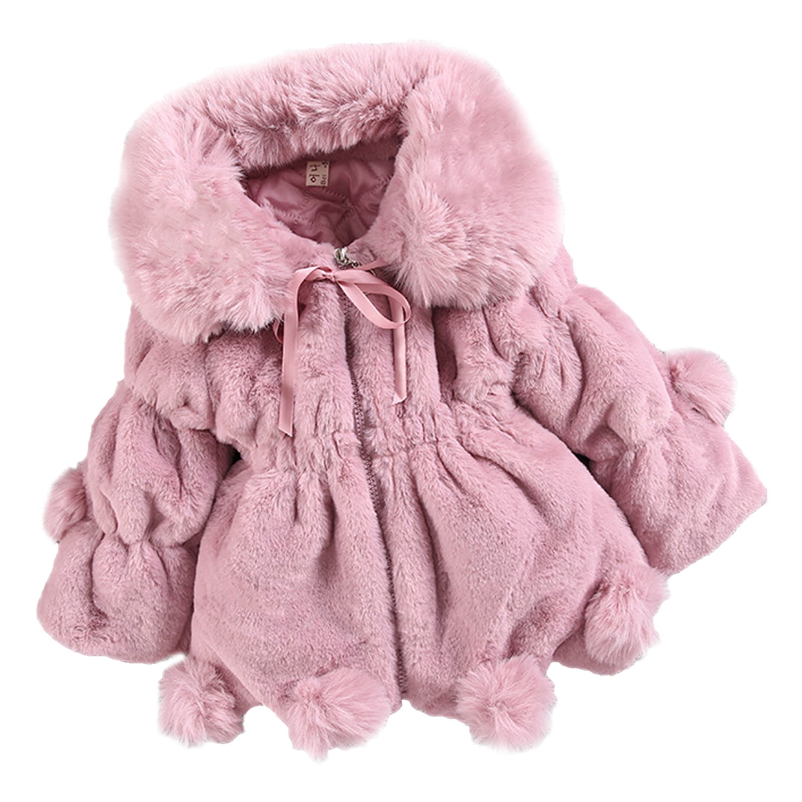 BYHONG Girls Jacket Kids Toddler Baby Girls Winter Warm Thick Solid Long Sleeve Clothes Coat ...