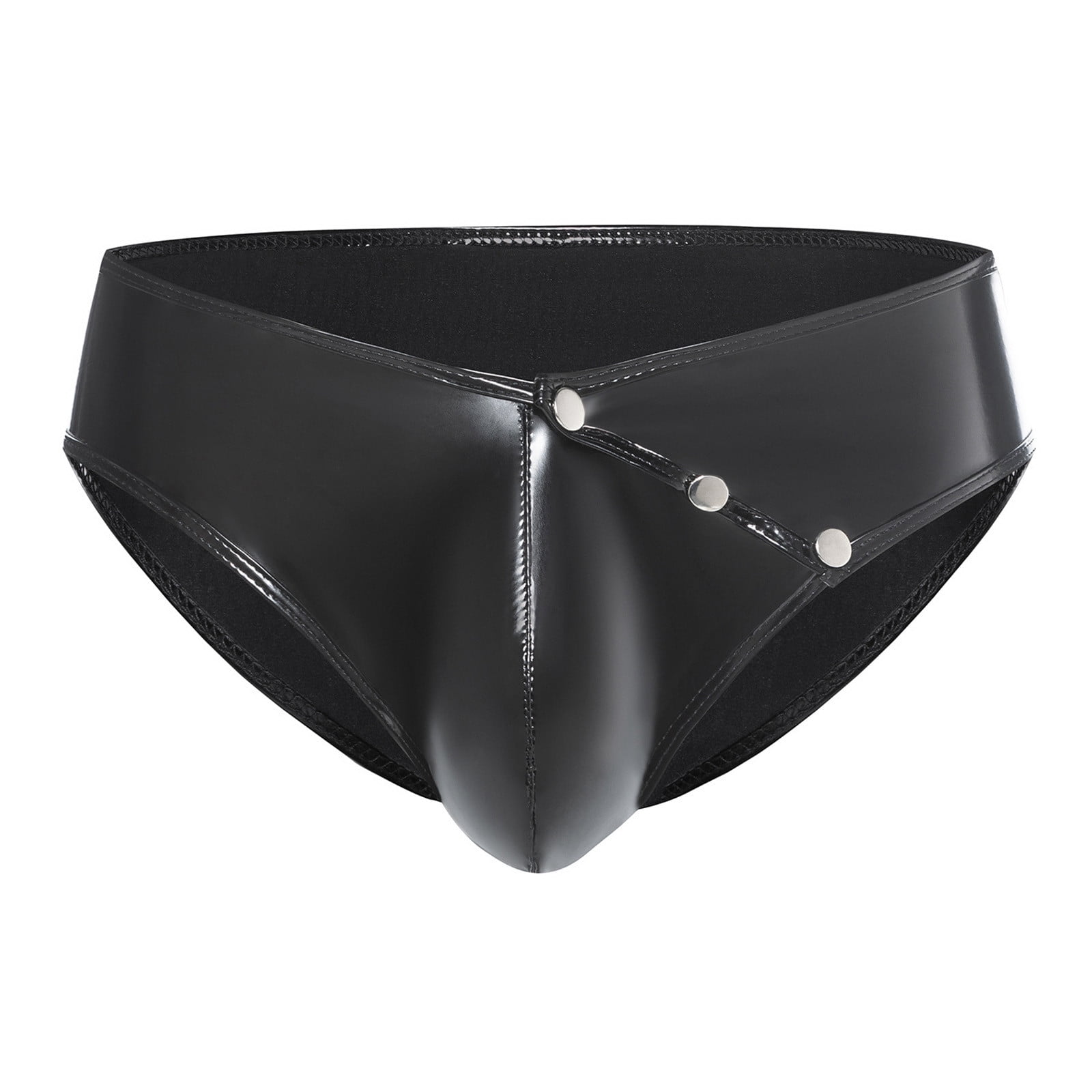 BYHONG High Gloss Leather Sexy Underwear Sexy Open Cut Triangle Shorts ...
