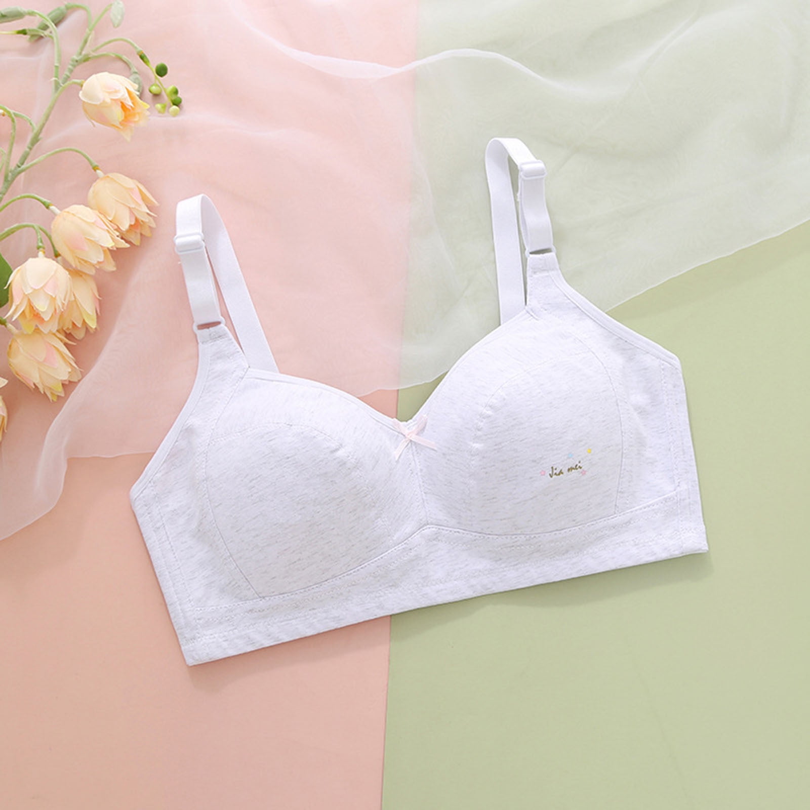 BYHONG Kids & Toddler Girls' Sports Bra - Cotton Bustier with Wide Straps & Removable Pads ...