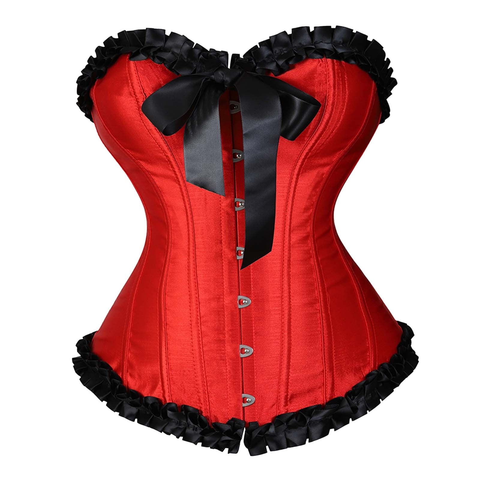 BYHONG Lace Corset for Women and Corsets Boned Brocade Waist Cincher ...