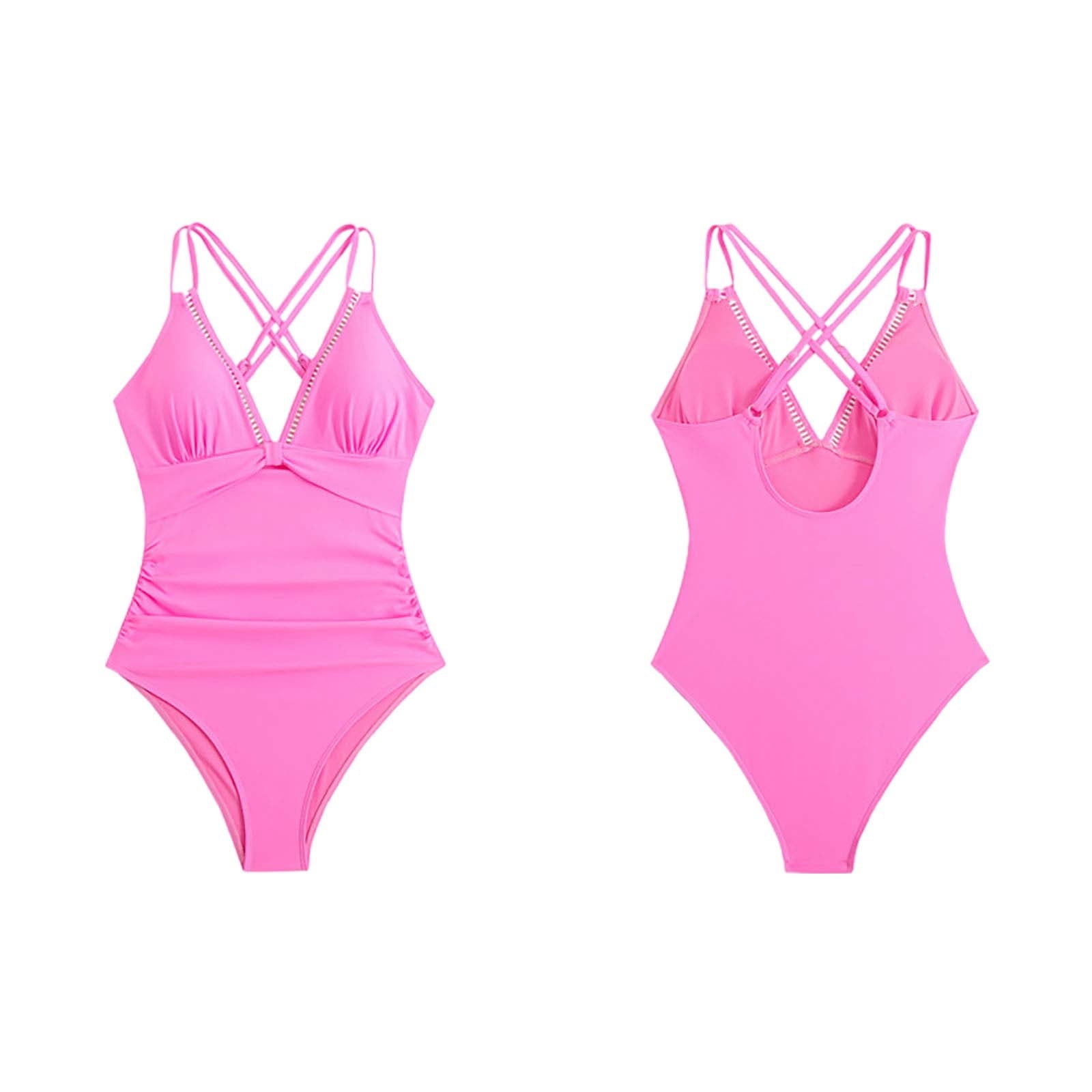 BYHONG Ladies' Beach Casual Swimsuit Fashionable and Slim Swimsuit Pink ...