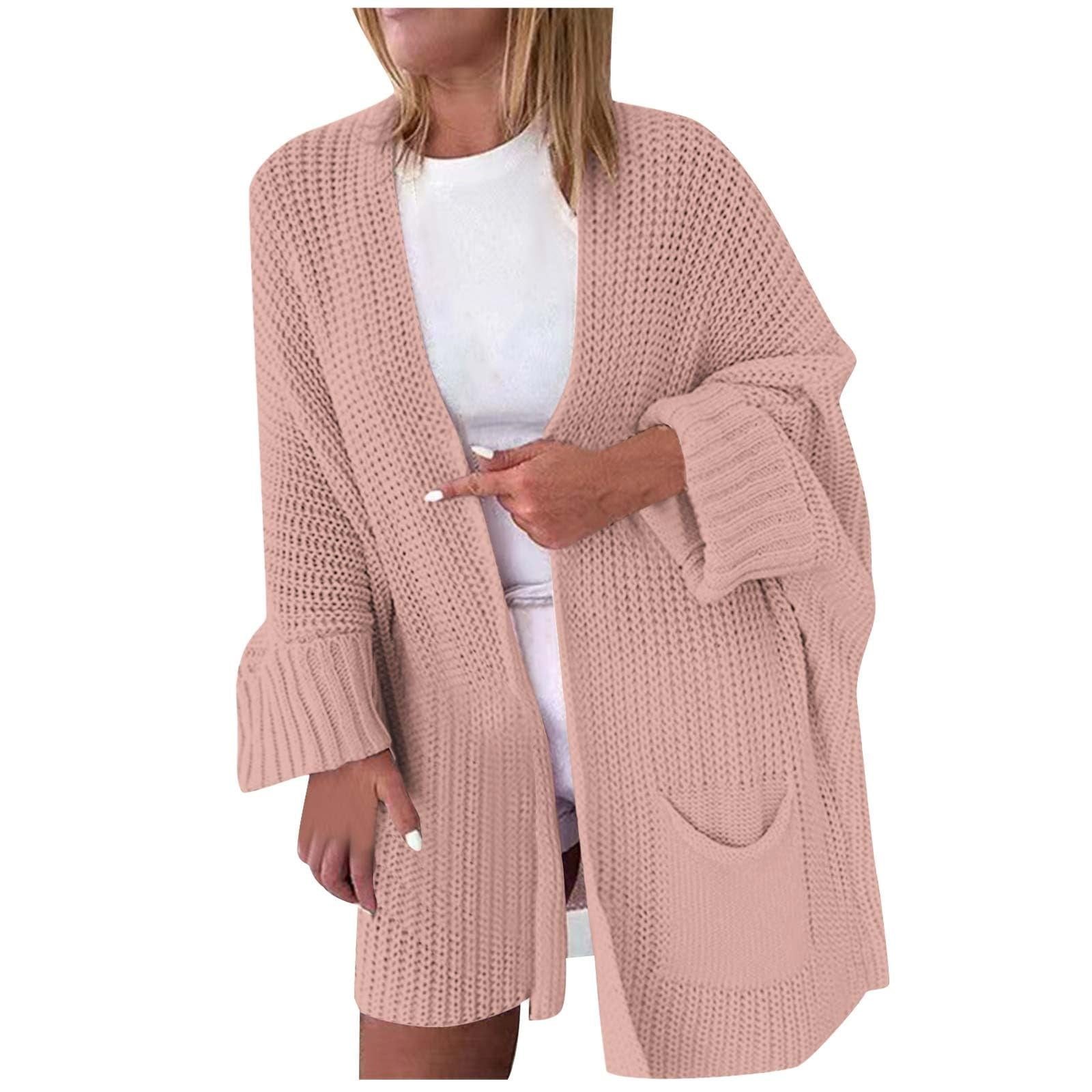 BYHONG Long Cardigans for Women Front Batwing Sleeve Sweaters Duster ...