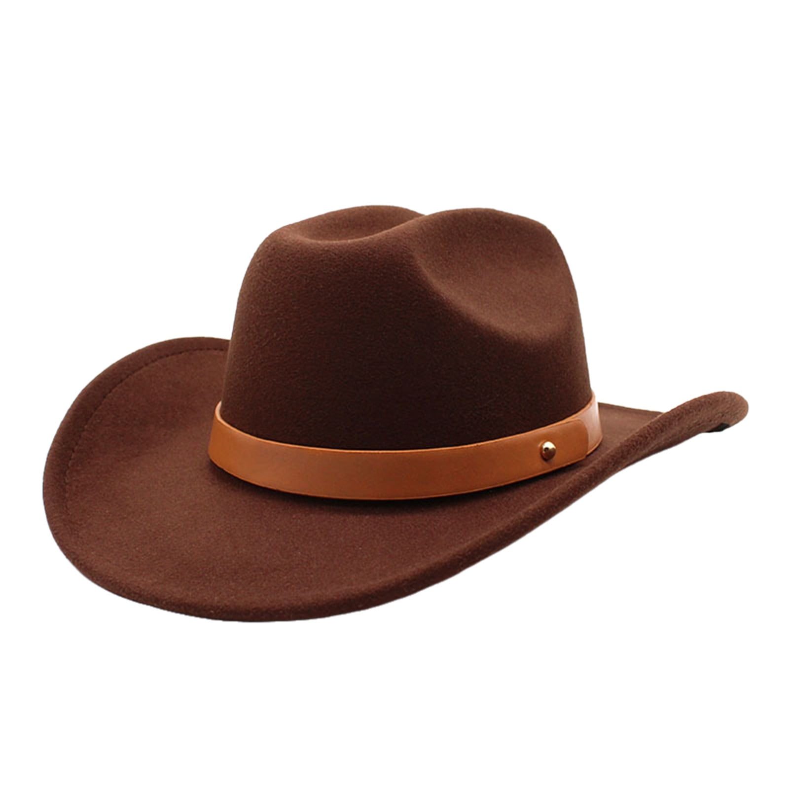 BYHONG New Straight Cowboy Hat British Style Fedora Flat top Black top ...