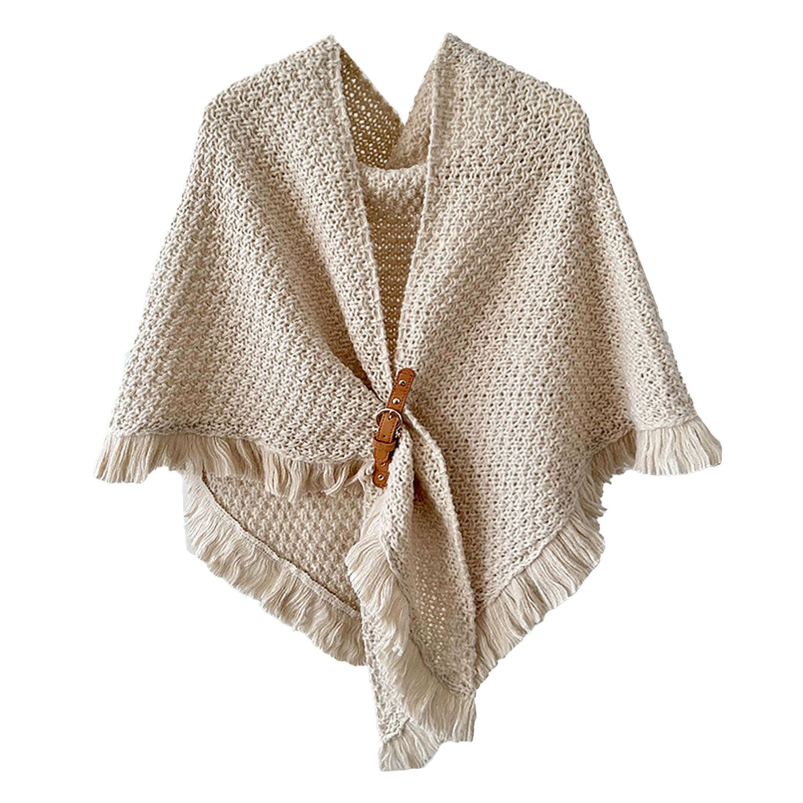 BYHONG Poncho Sweater Wrap Topper, Knitted Elegant Shawls Cape Scarf ...