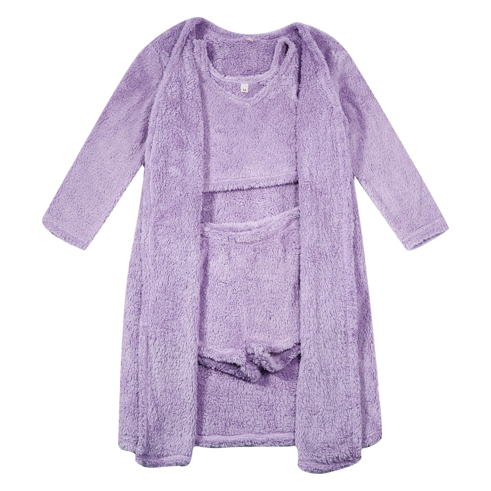 BYHONG Women's Autumn and Winter Flannel Robe Three Piece Suit European ...