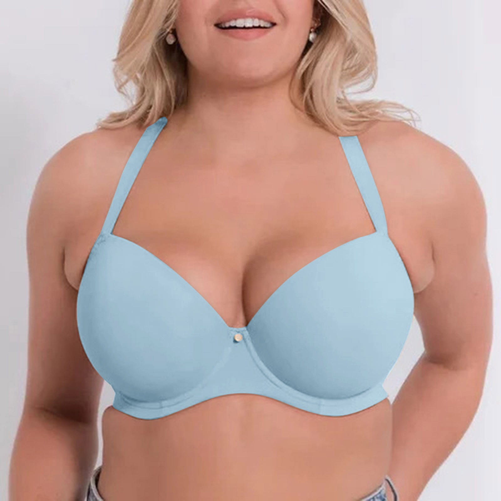 BYHONG Women's Comfortable and Sexy Large Size Thin Cup Smooth Face Traceless Adjustable Steel ...